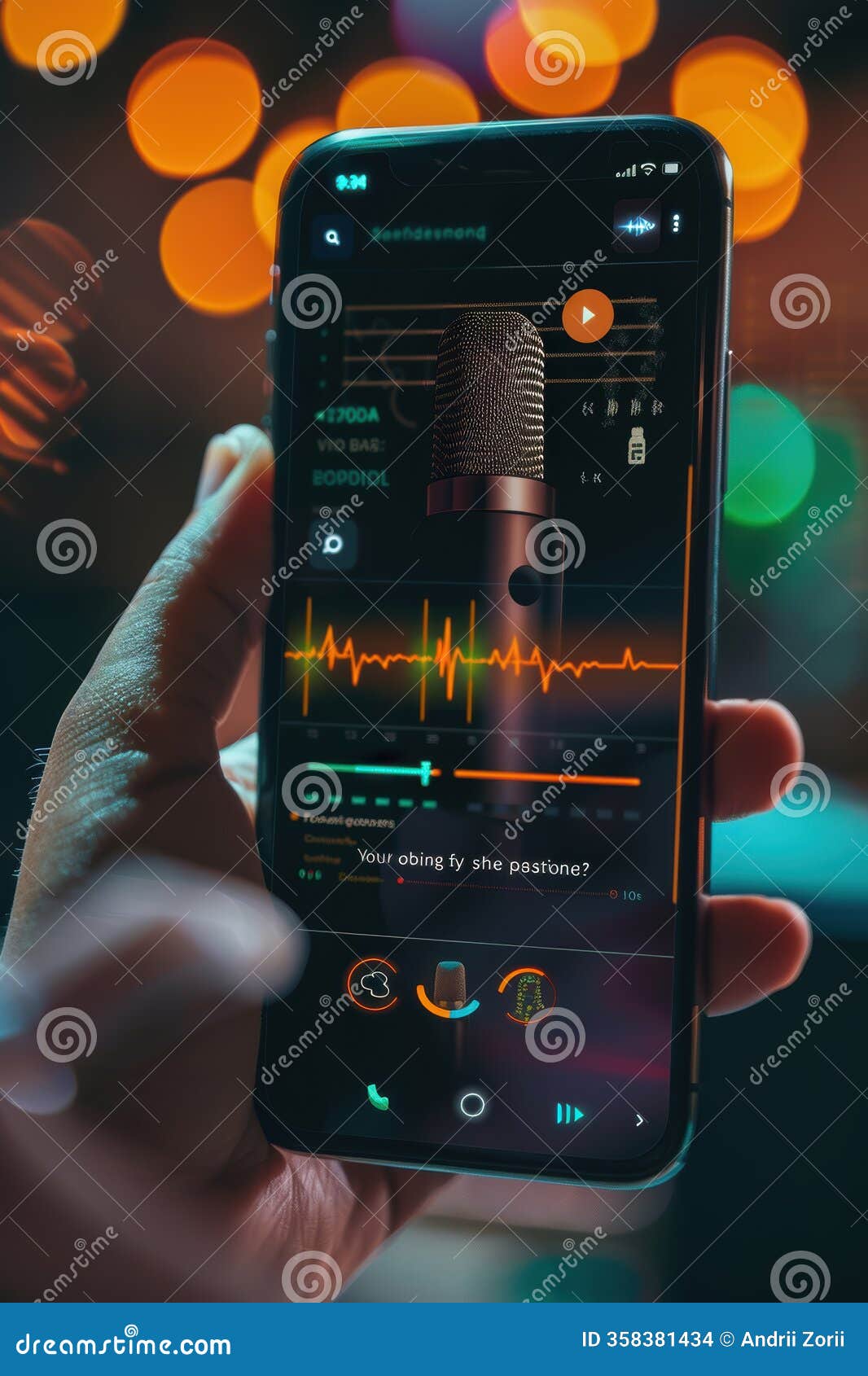 Interactive Language Learning App With Dynamic Progress Bar And Microphone Interface Display