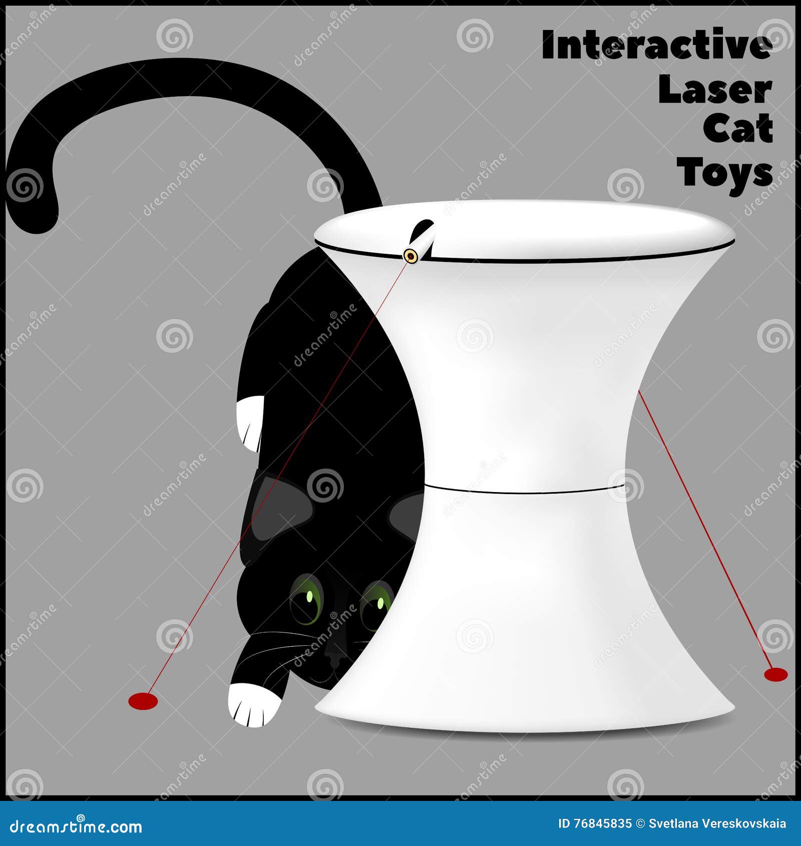 Interactive Laser Toy for Cats and a Cat Playing with a Laser Stock ...