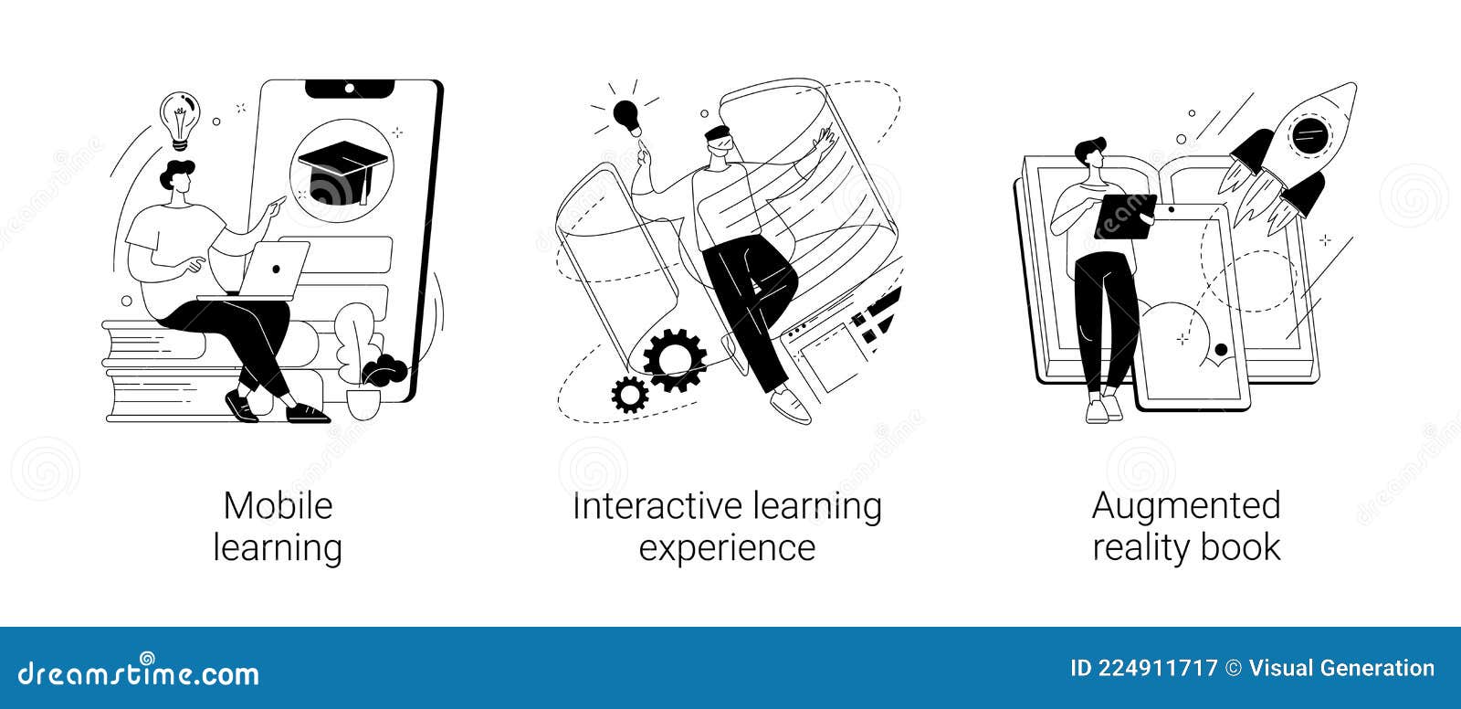 Interactive Learning Abstract Concept Vector Illustrations. Stock ...