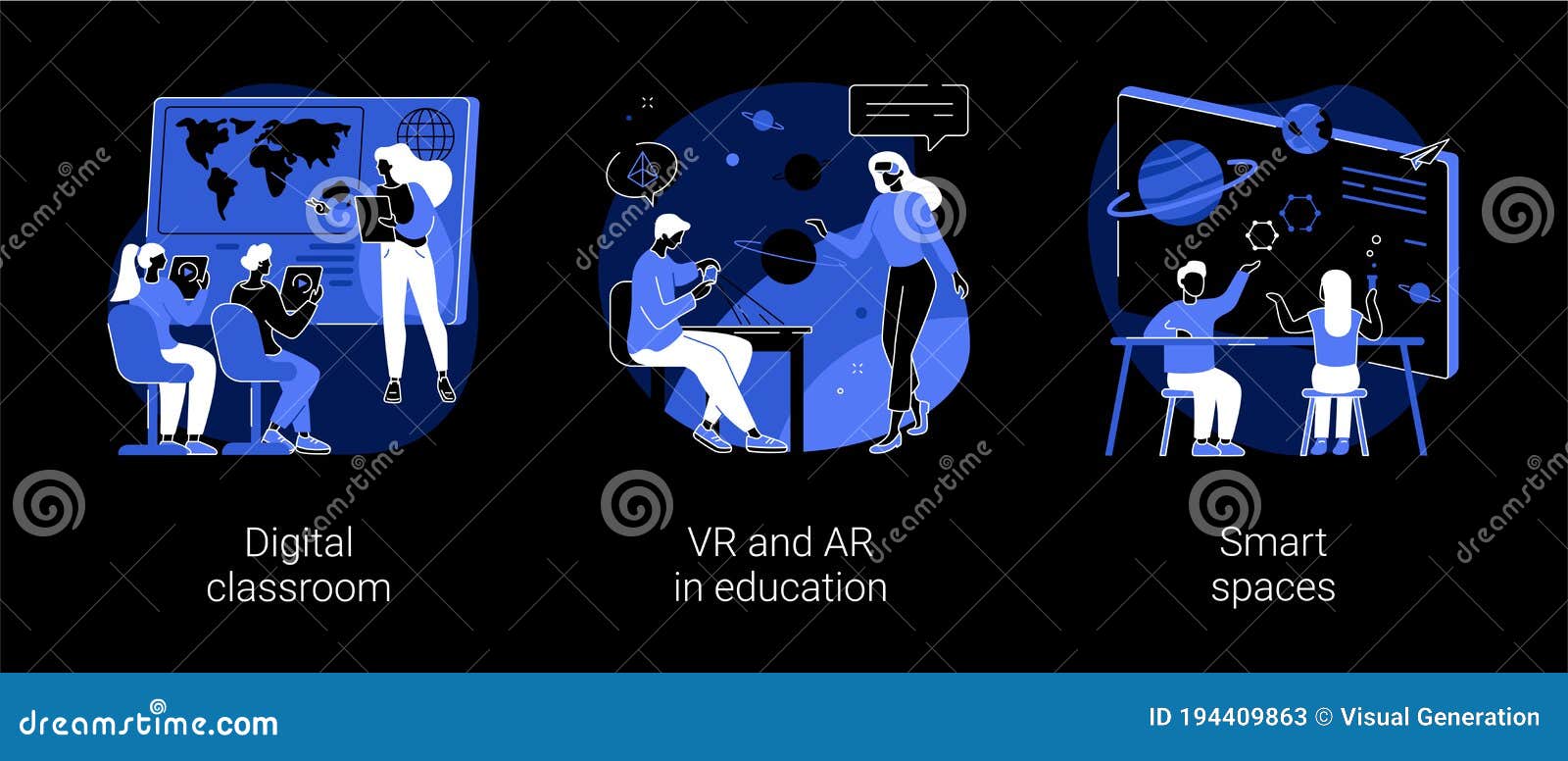 Interactive Learning Abstract Concept Vector Illustrations. Stock ...