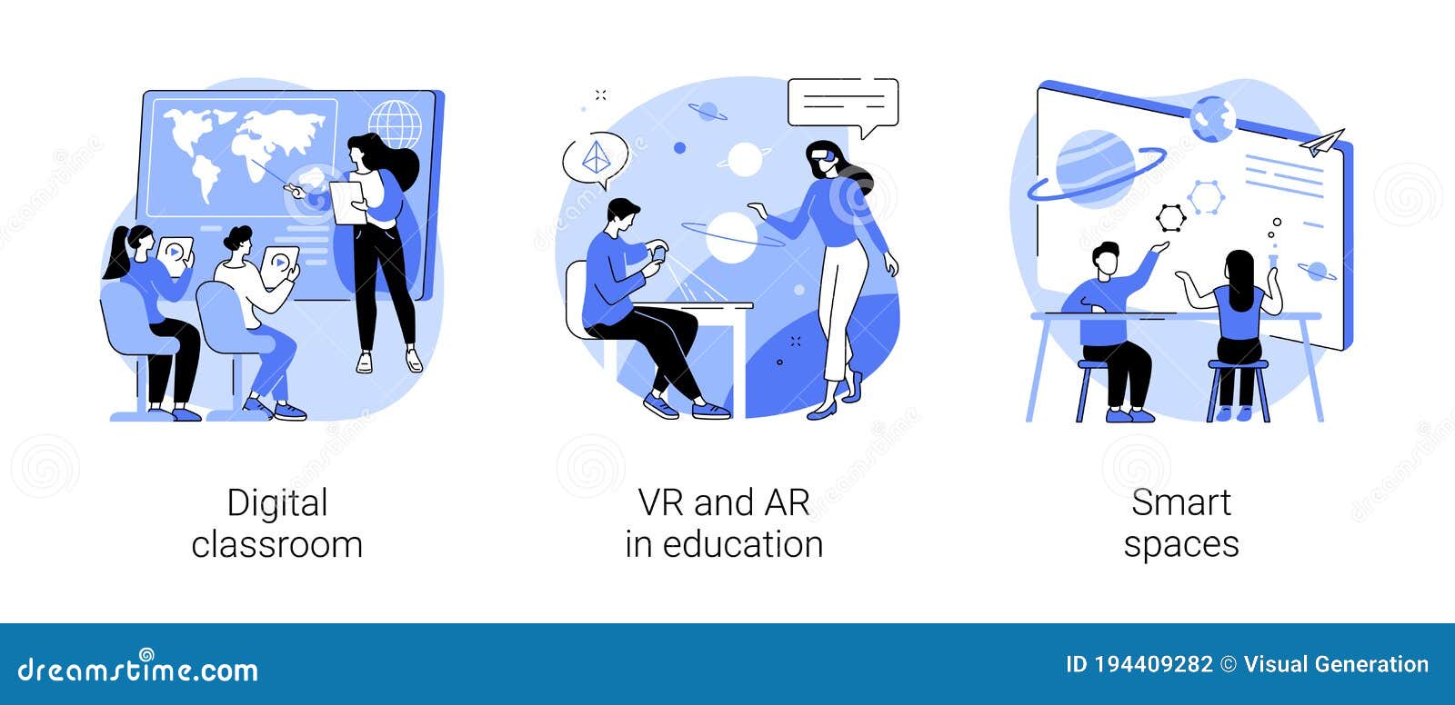 Interactive Learning Abstract Concept Vector Illustrations. Stock ...
