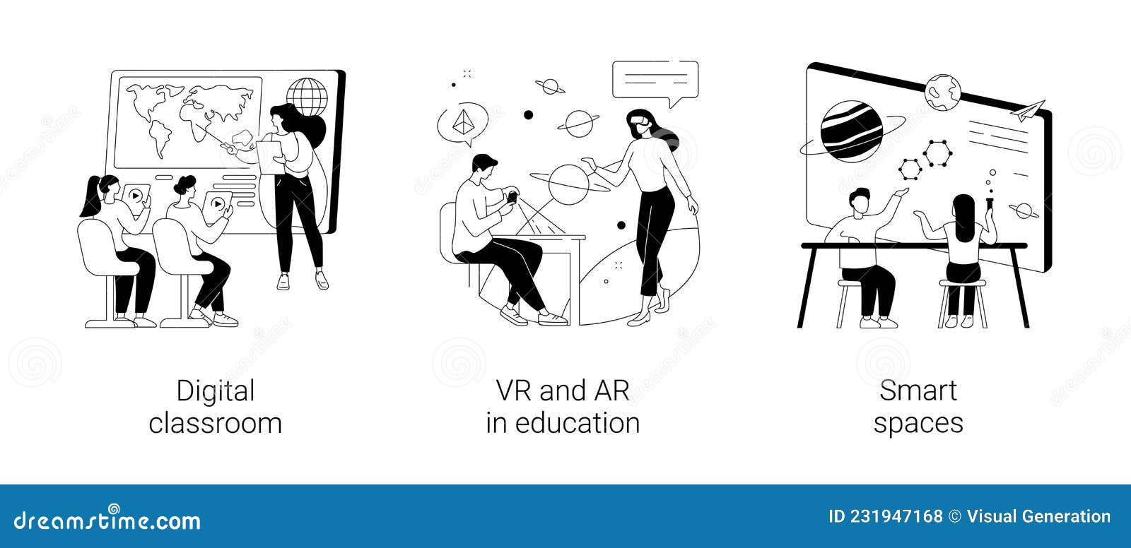 Interactive Learning Abstract Concept Vector Illustrations. Stock ...