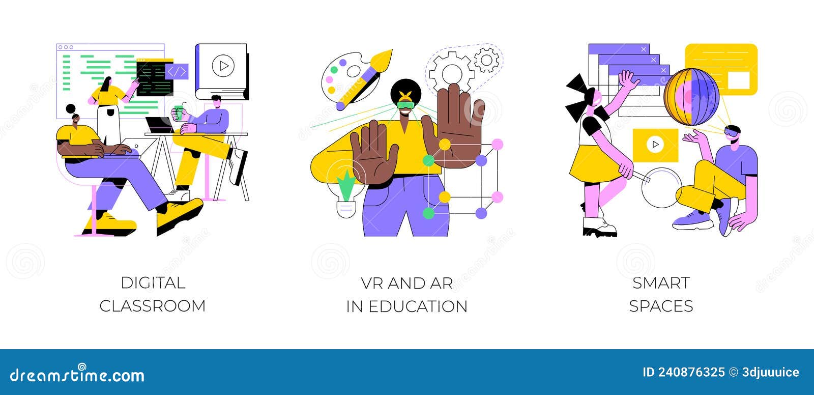 Interactive Learning Abstract Concept Vector Illustrations. Stock ...