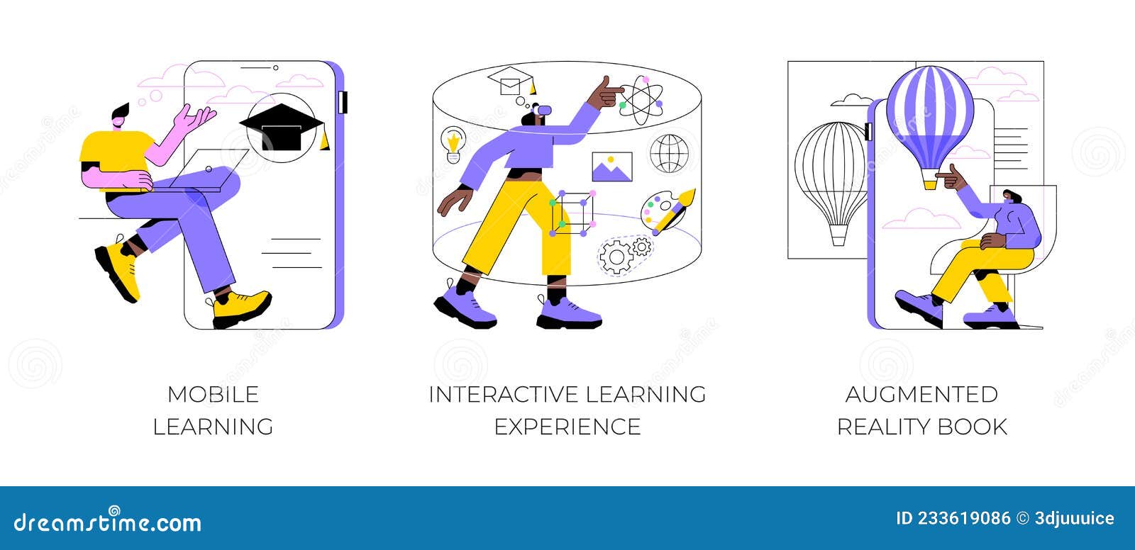 Interactive Learning Abstract Concept Vector Illustrations. Stock ...