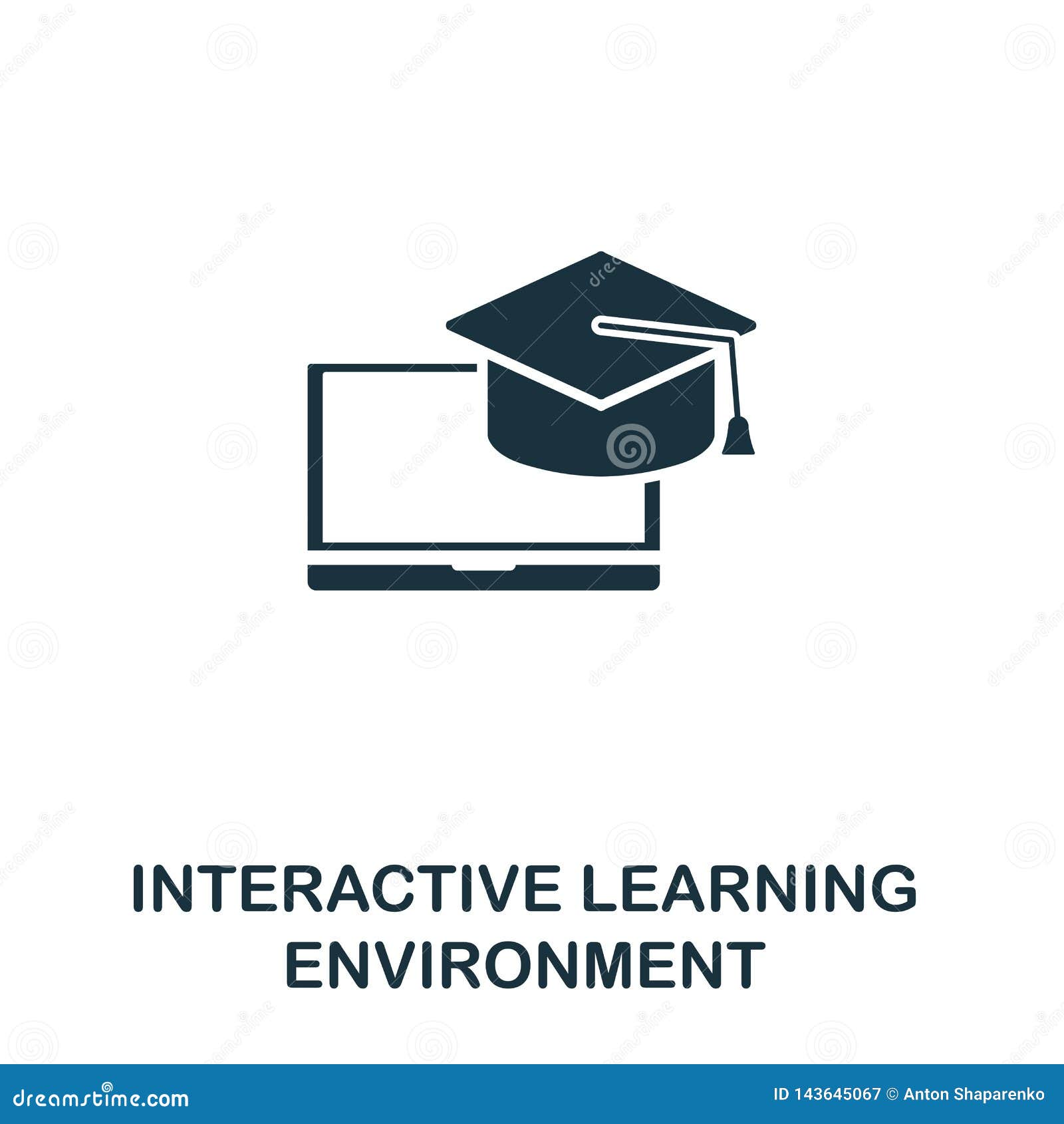Interactive Learning Environment Icon. Creative Element Design from ...