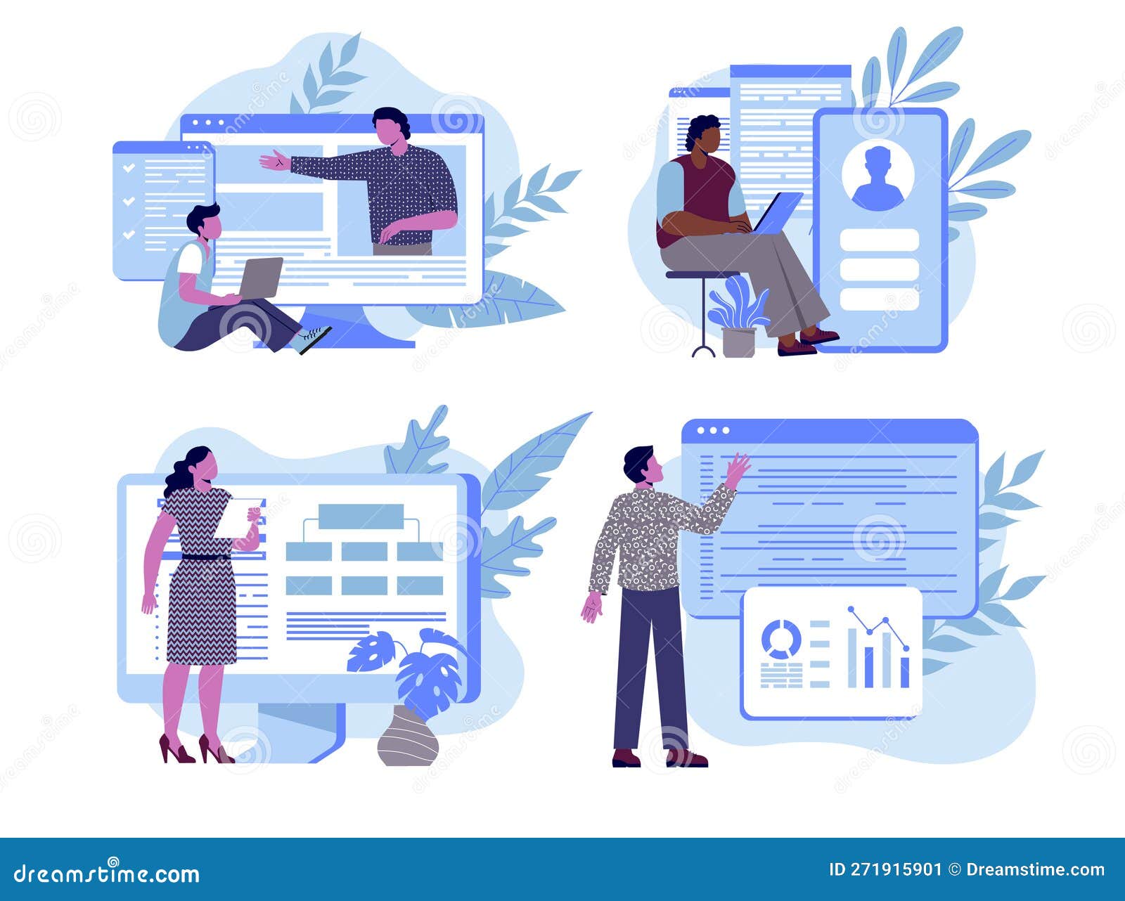 Interactive learning set stock vector. Illustration of feedback - 271915901