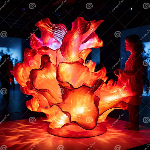 An Interactive Light Sculpture that Changes Color and Intensit Stock ...