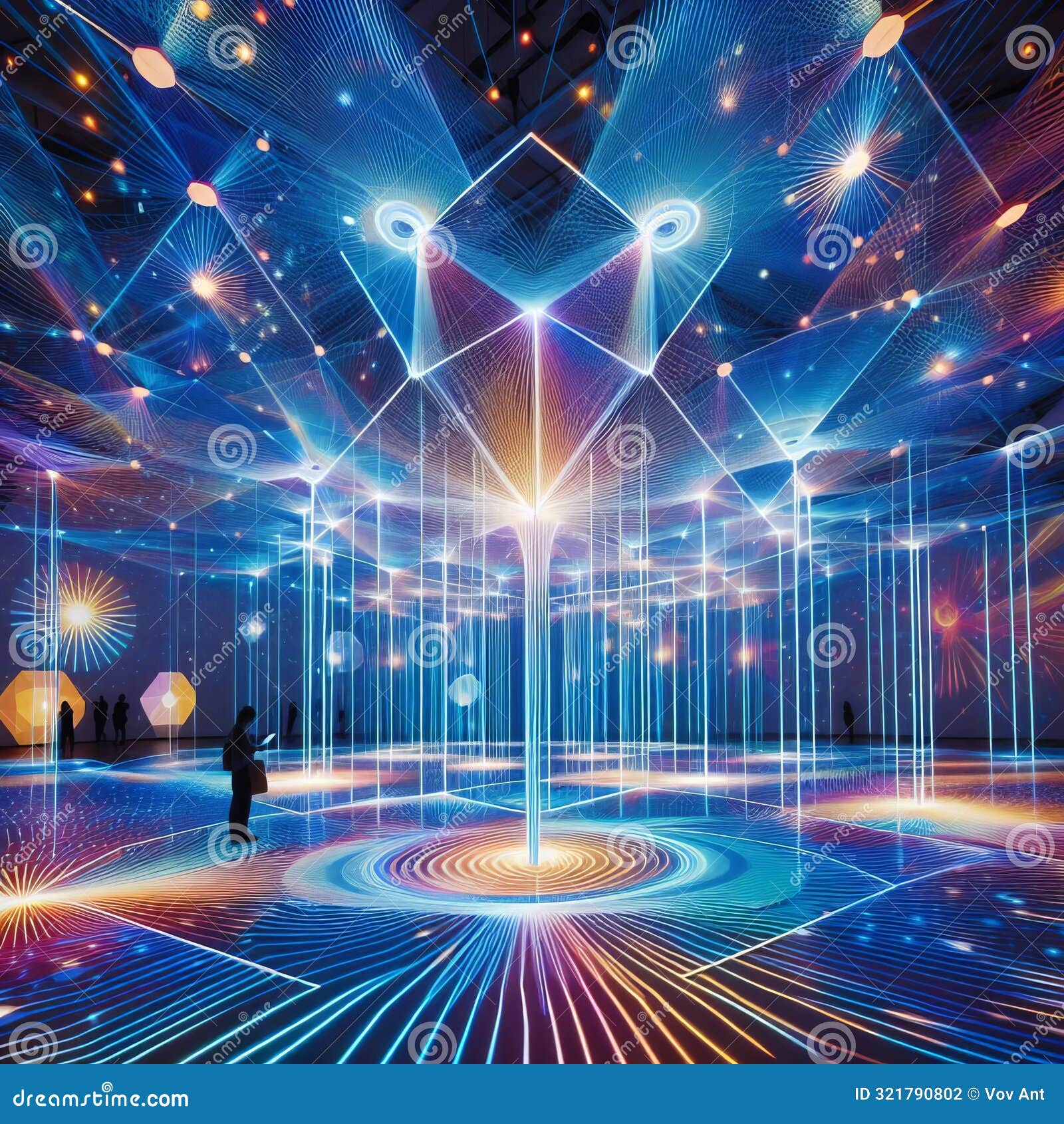 An Interactive Light Sculpture that Changes Color and Intensit Stock ...