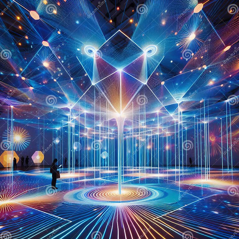 An Interactive Light Sculpture that Changes Color and Intensit Stock ...