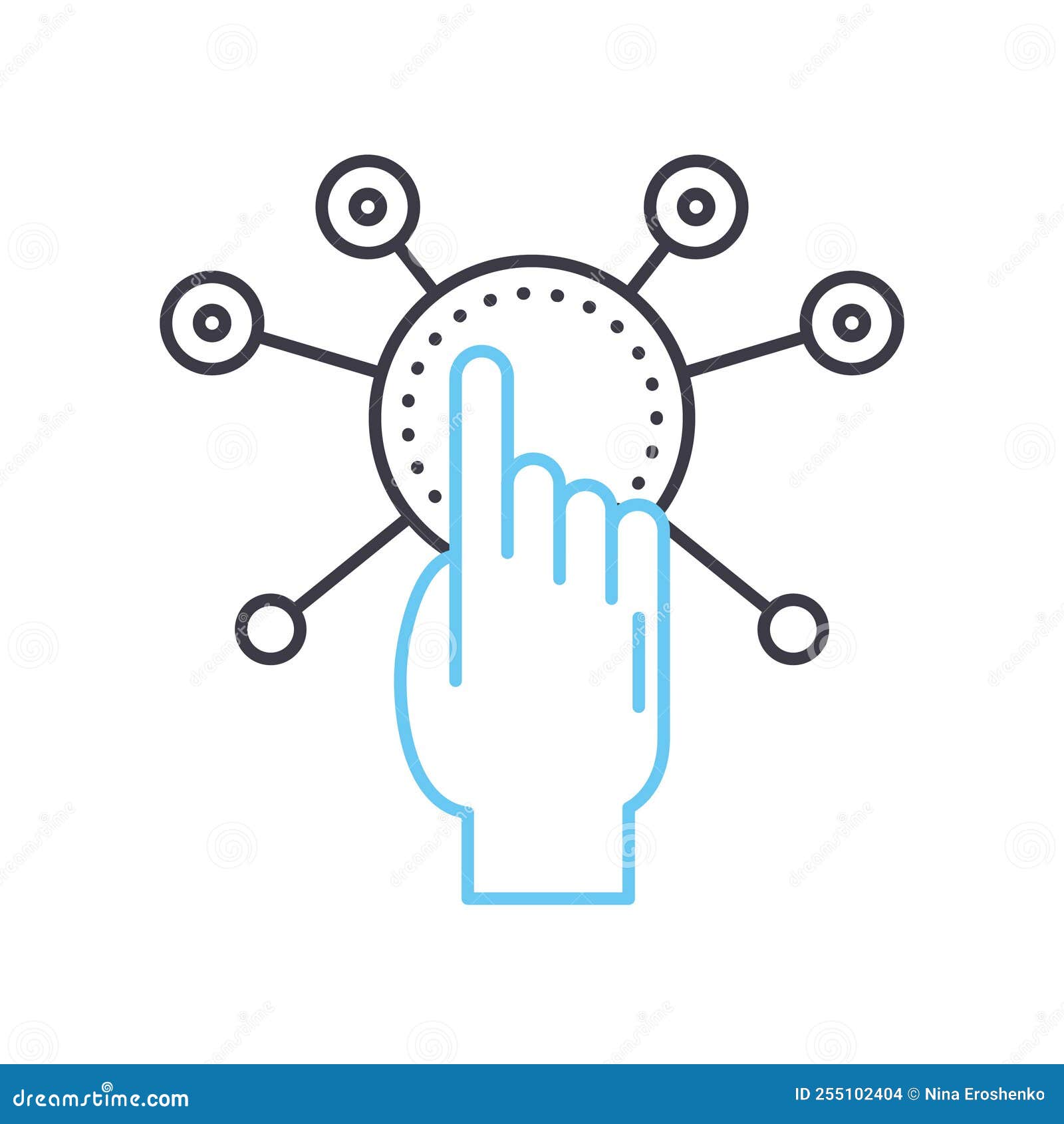 Interactive Line Icon, Outline Symbol, Vector Illustration, Concept ...