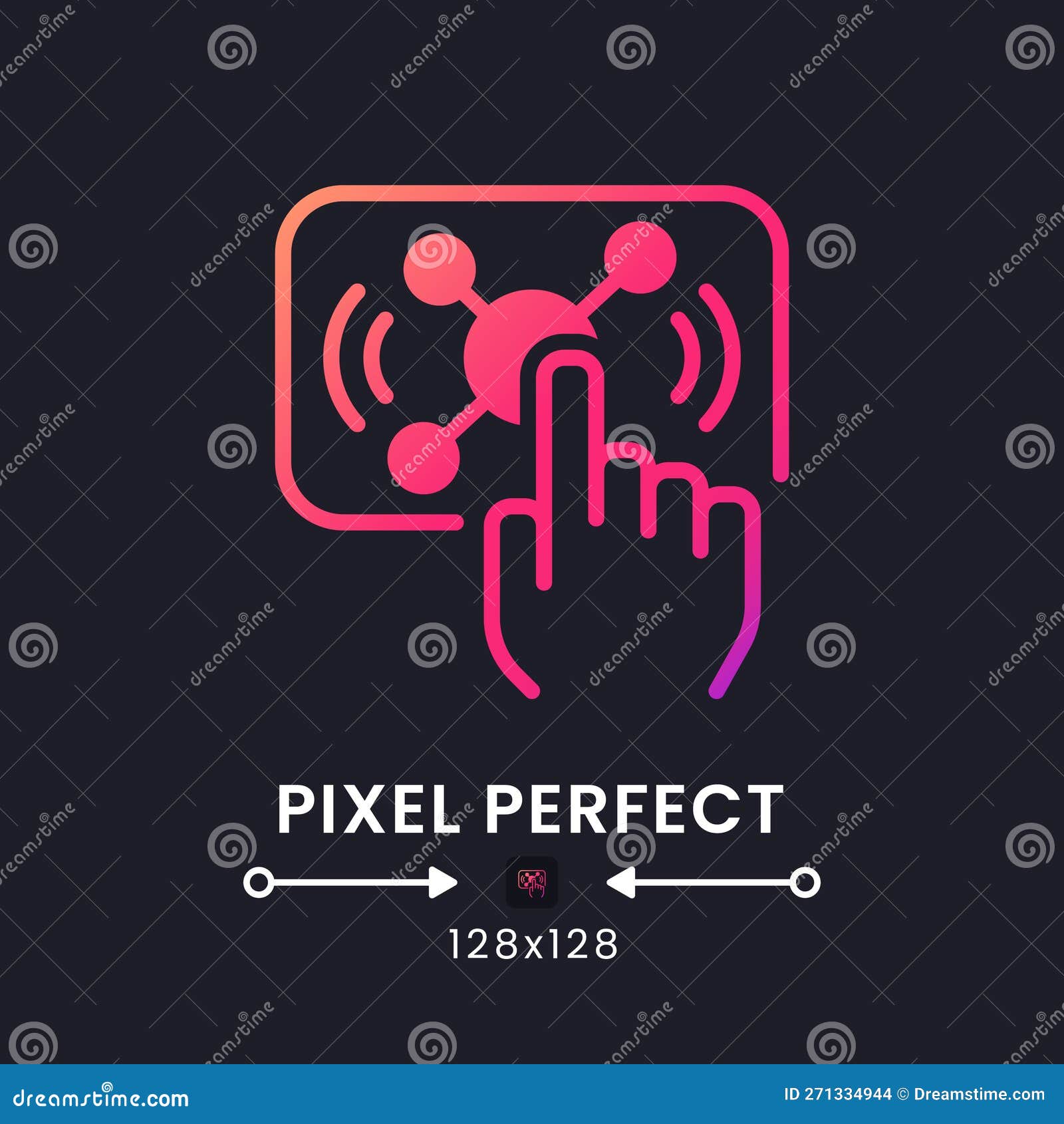 Interactive Live Streaming Pink Solid Gradient Desktop Icon on Black Stock Vector - Illustration ...