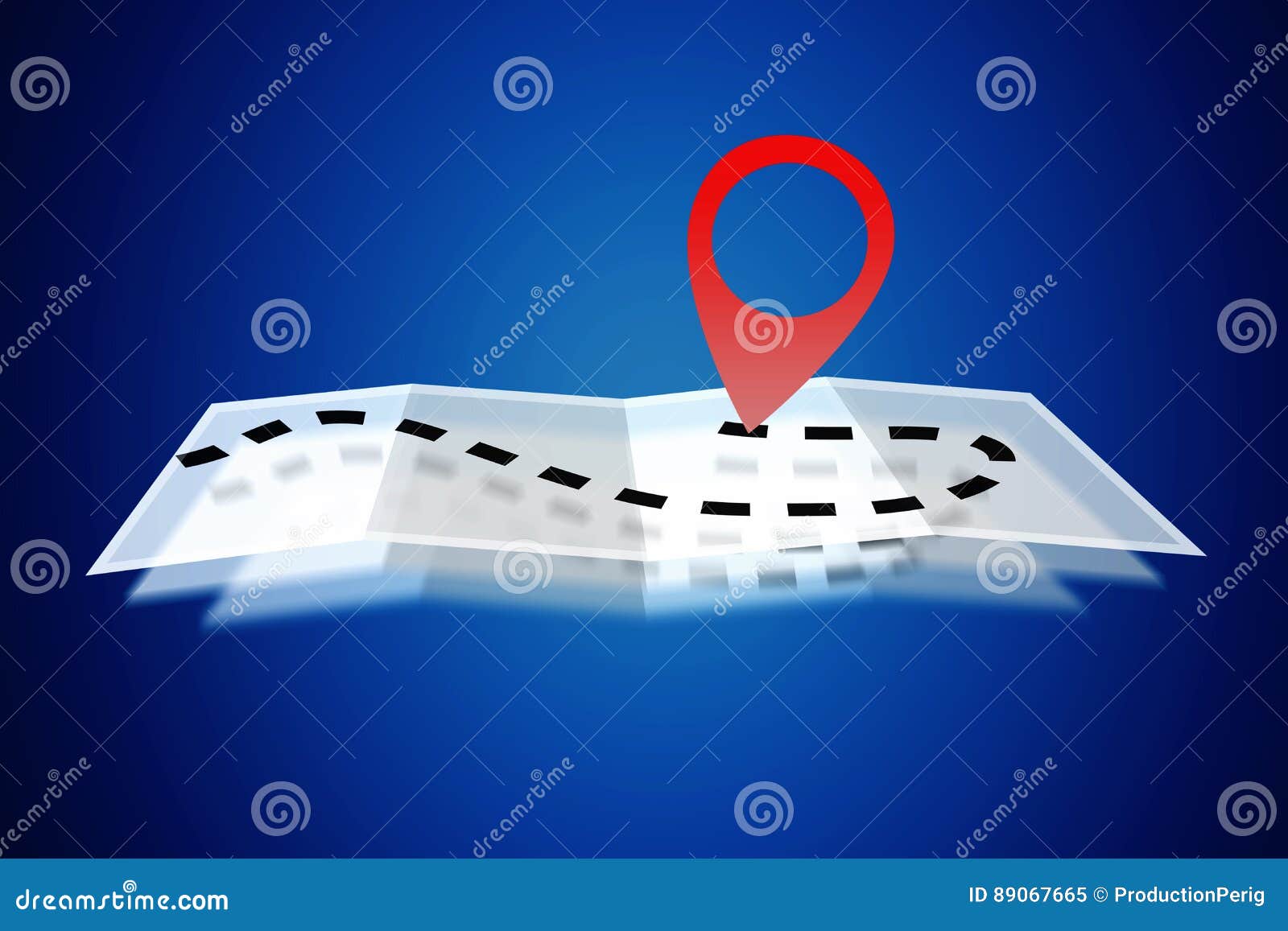 Interactive Map Isolated on a Background - GPS Localization Concept ...