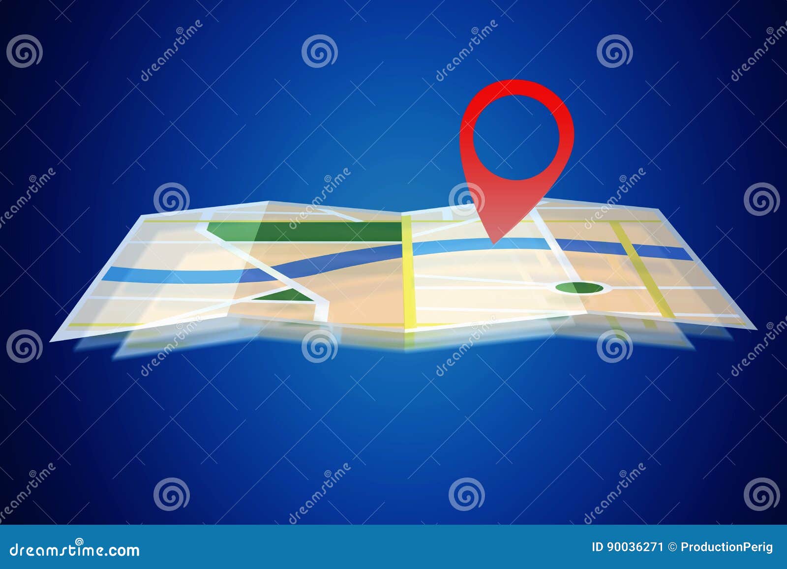 Interactive Map Isolated on a Background - GPS Localization Concept ...