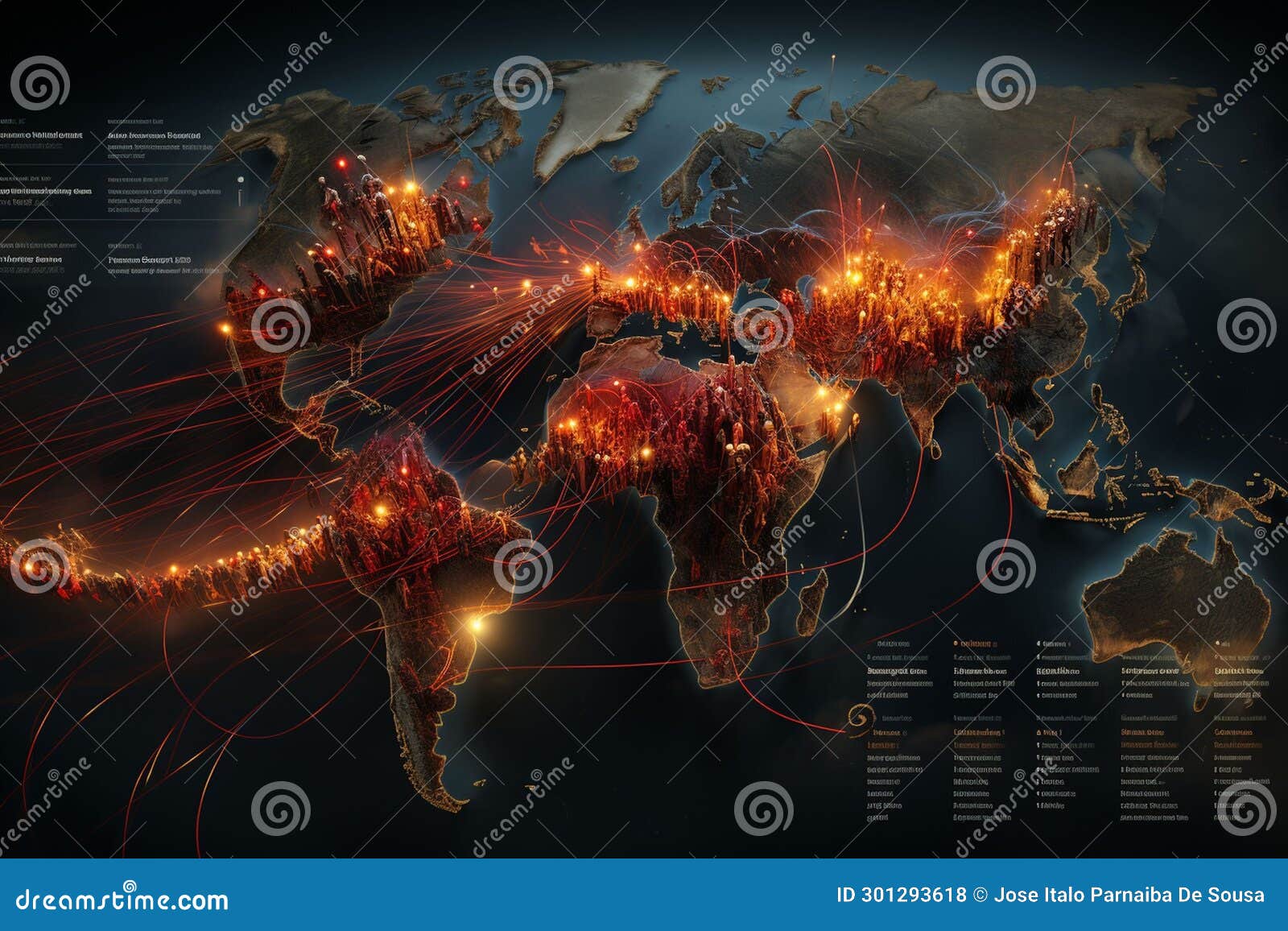 Interactive Maps Illustrating the Global Impact Stock Illustration ...