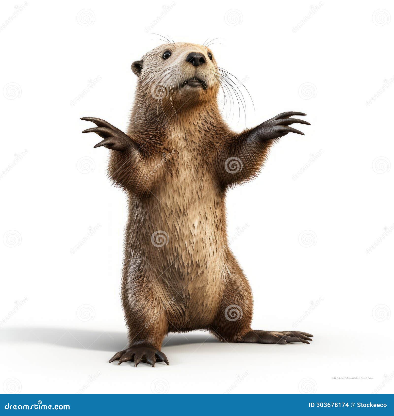 Interactive Media: Hyper-realistic Beaver Standing Pose in Uhd Image ...