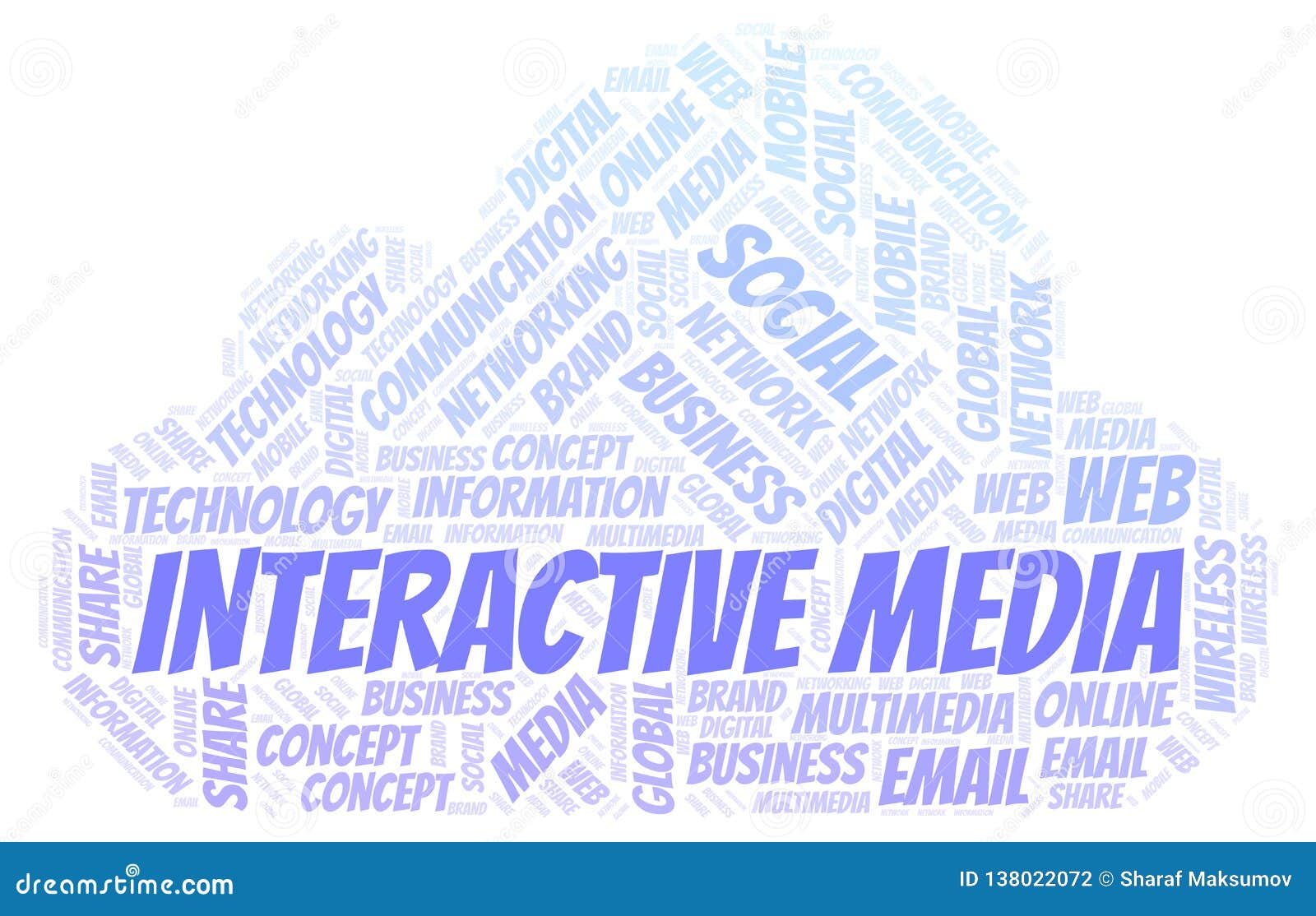 Interactive Media Word Cloud Stock Illustration - Illustration of ...