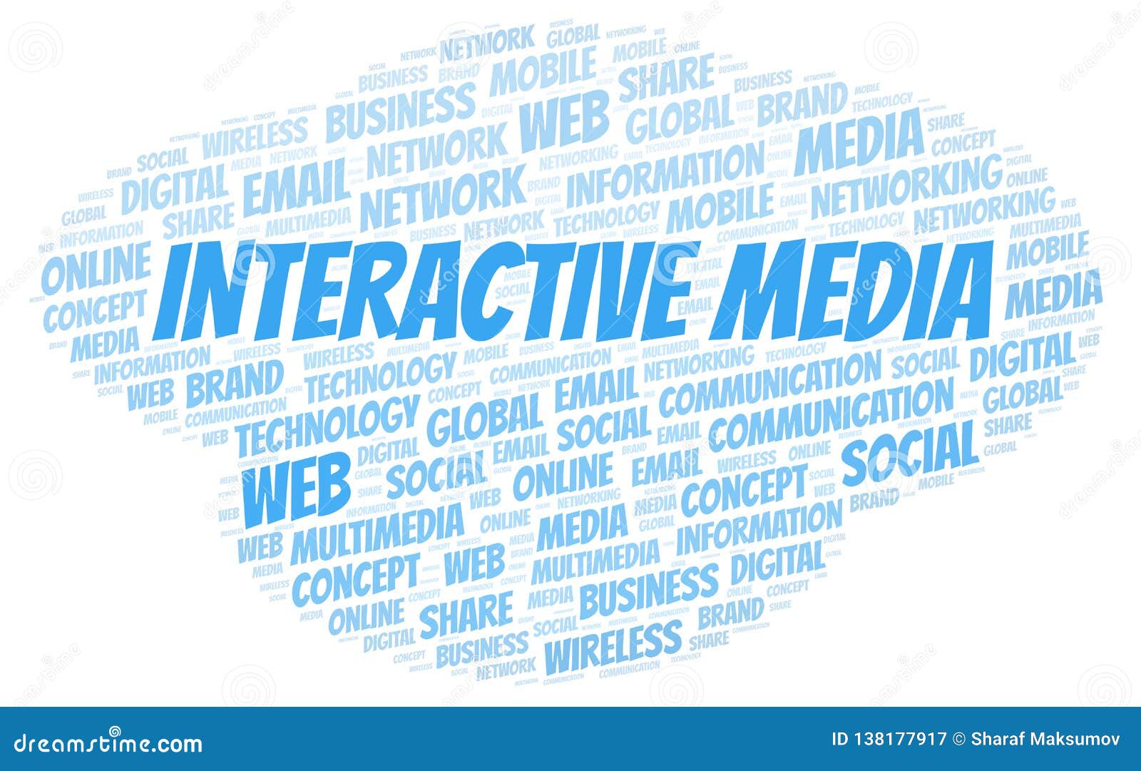 Interactive Media Word Cloud Stock Illustration - Illustration of ...