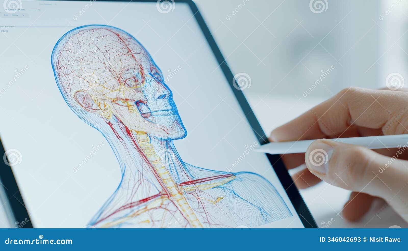 Interactive Anatomy Lesson On Heart Using Futuristic Technology Stock ...