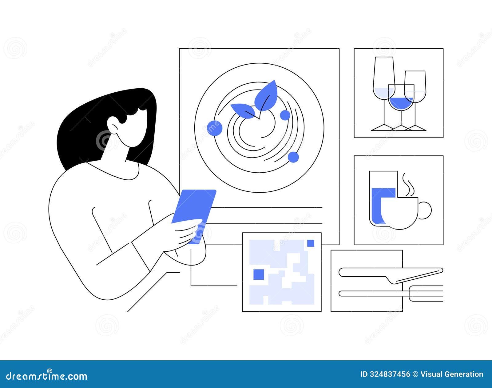 Interactive Menu Abstract Concept Vector Illustration. Stock ...