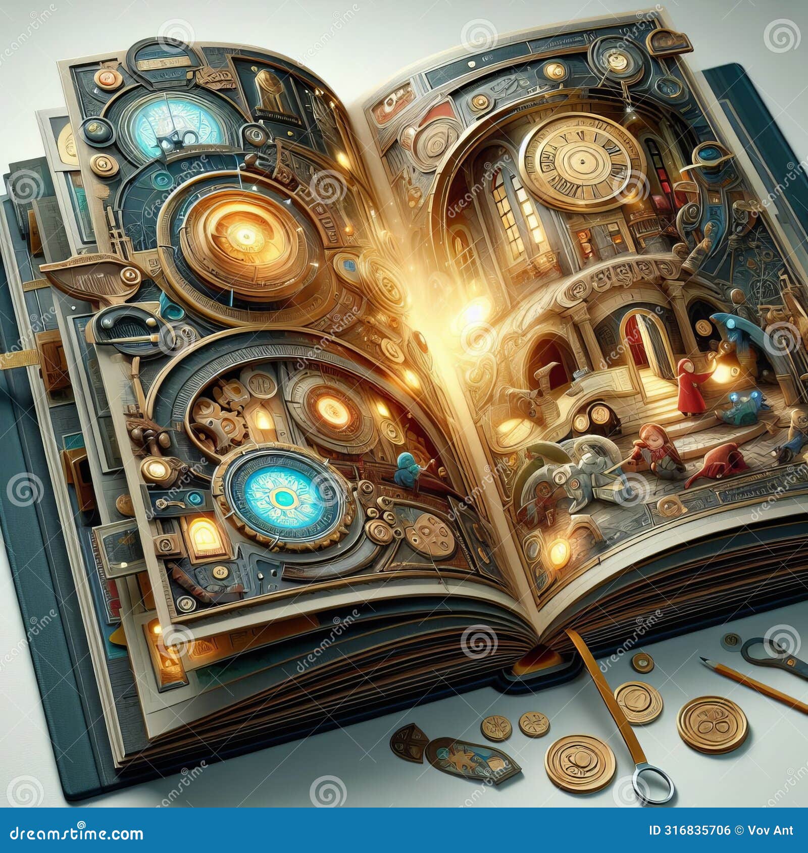 Interactive Pages a Book with Pages that Contain Hidden Flap Stock ...