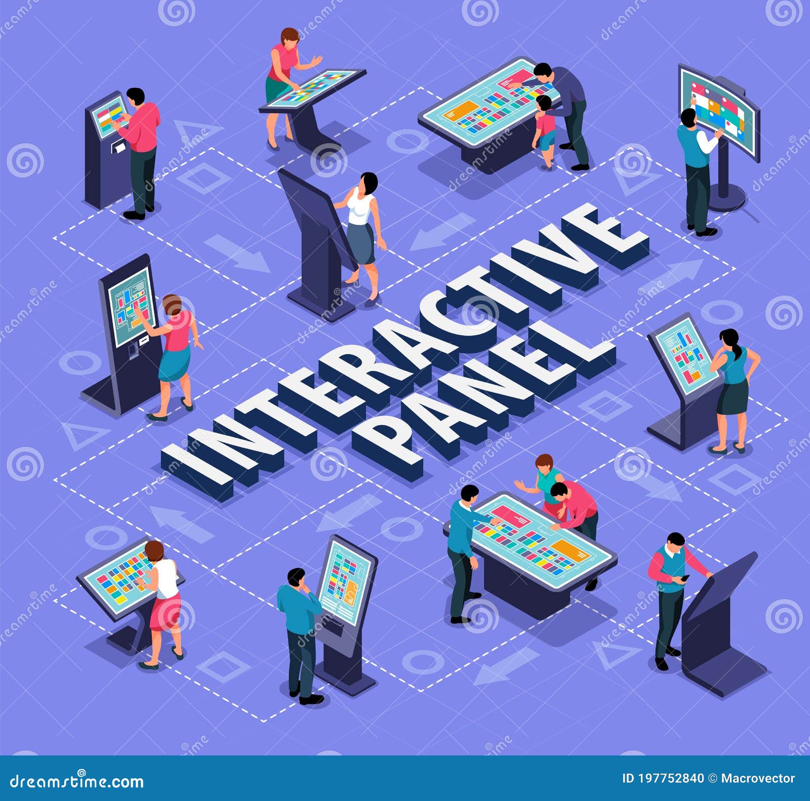 Interactive Panel Flowchart Stock Vector - Illustration of monitor ...