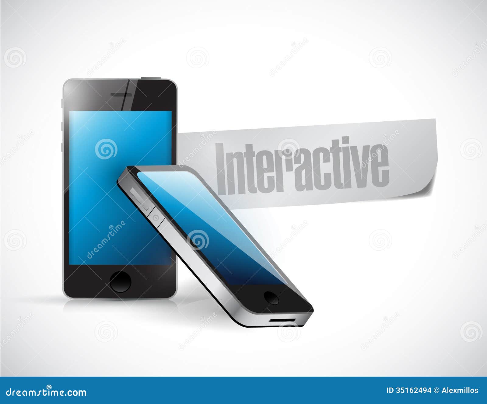 Interactive Phone Message Illustration Design Stock Illustration ...