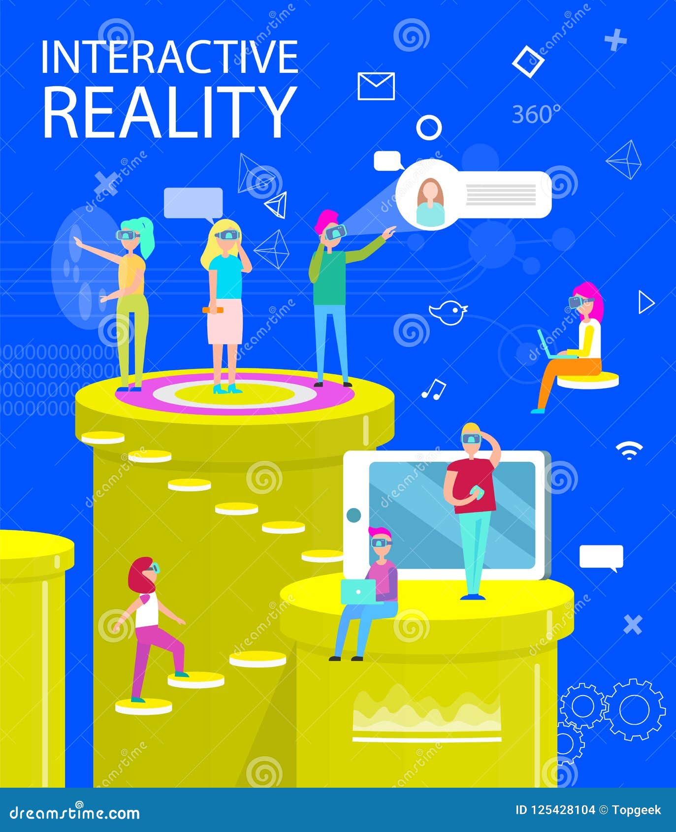 Interactive Reality Abstract Virtual World Poster Stock Vector ...