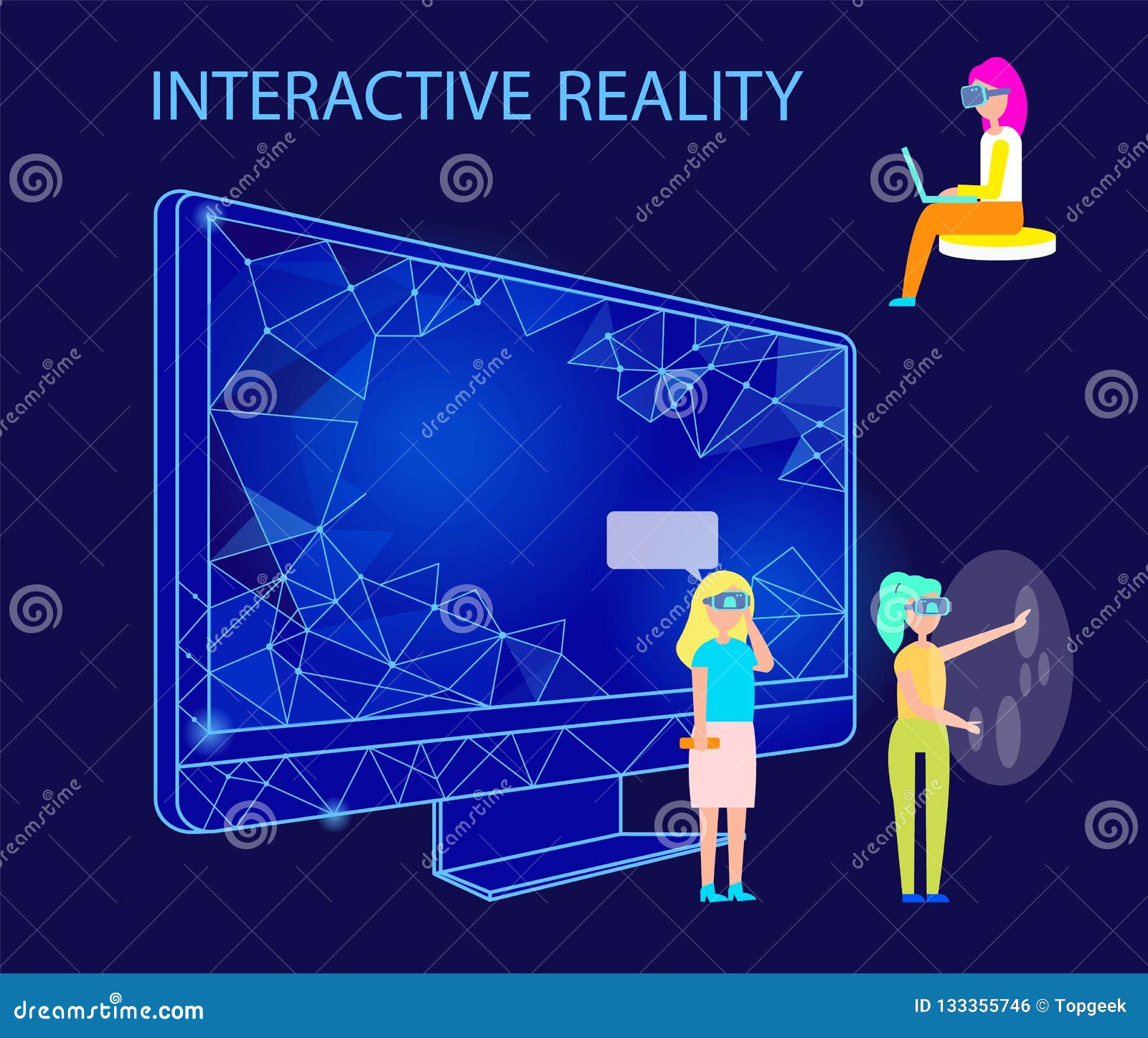 Interactive Reality People Using Gadgets Vector Stock Vector ...