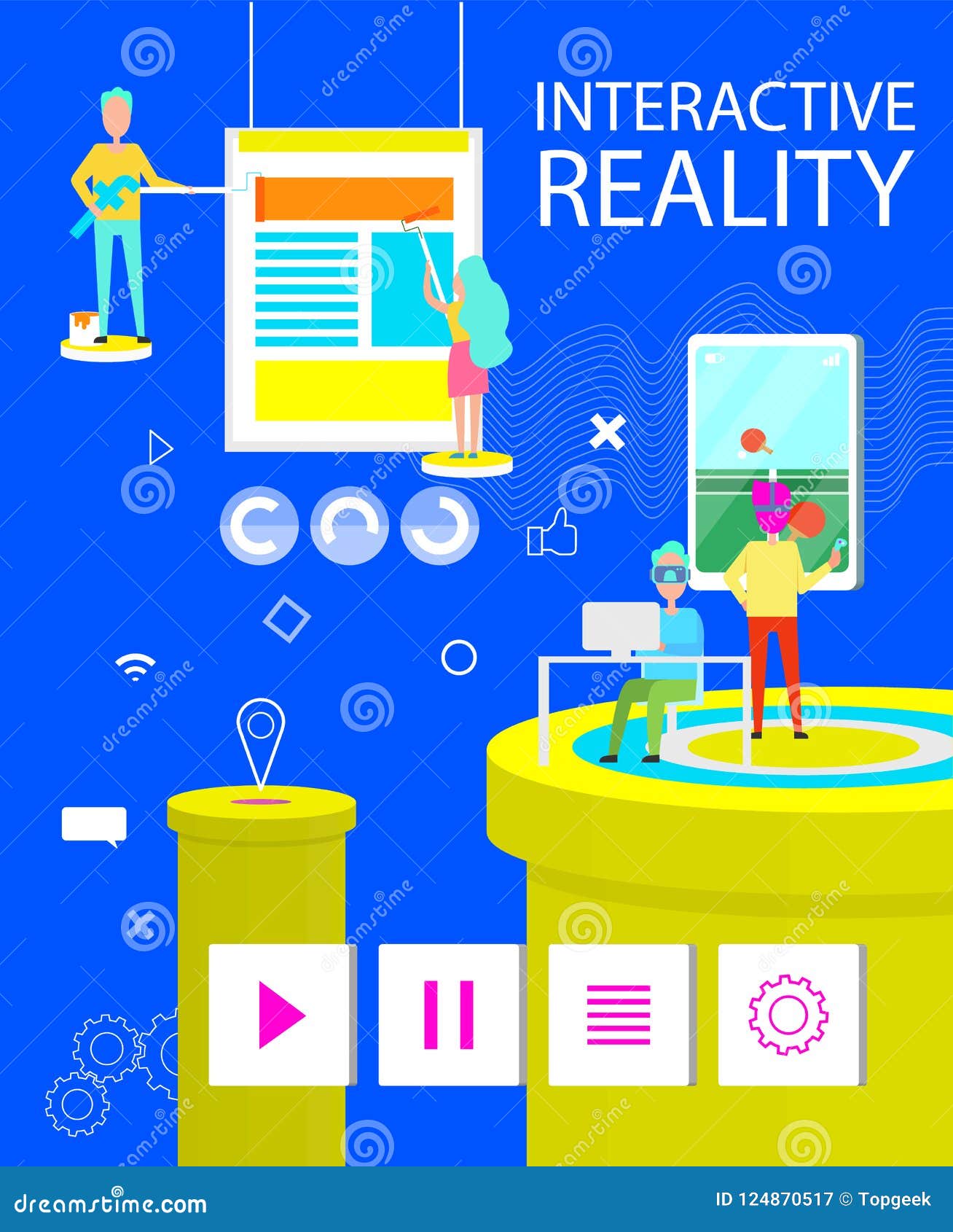 Interactive Reality Poster of Virtual Application Stock Vector ...