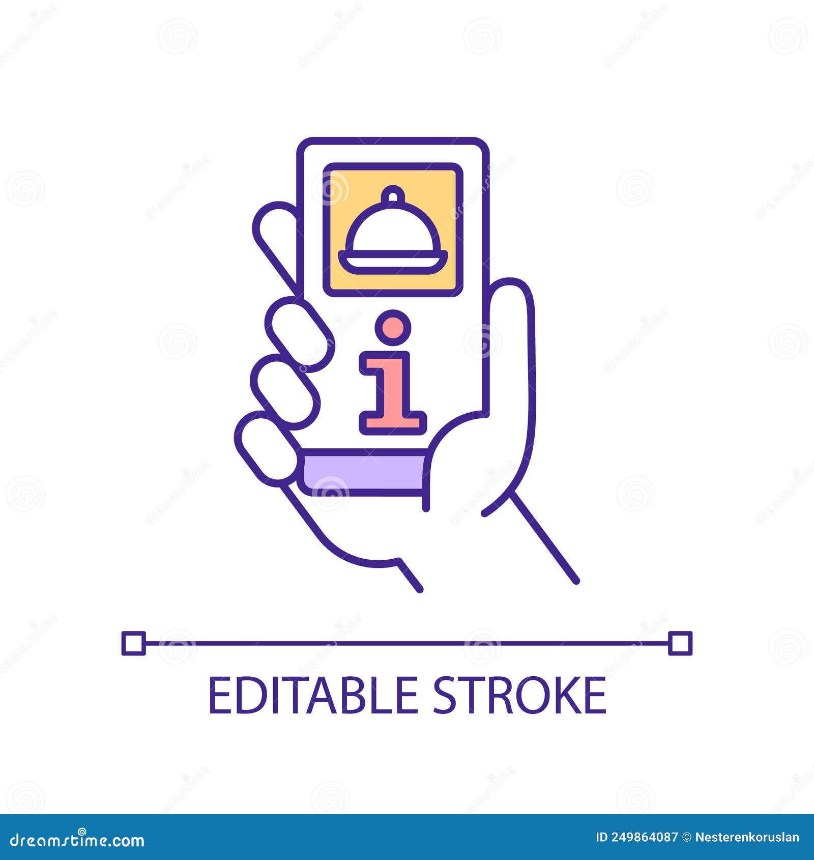 Interactive Restaurant Menu RGB Color Icon Stock Vector - Illustration ...