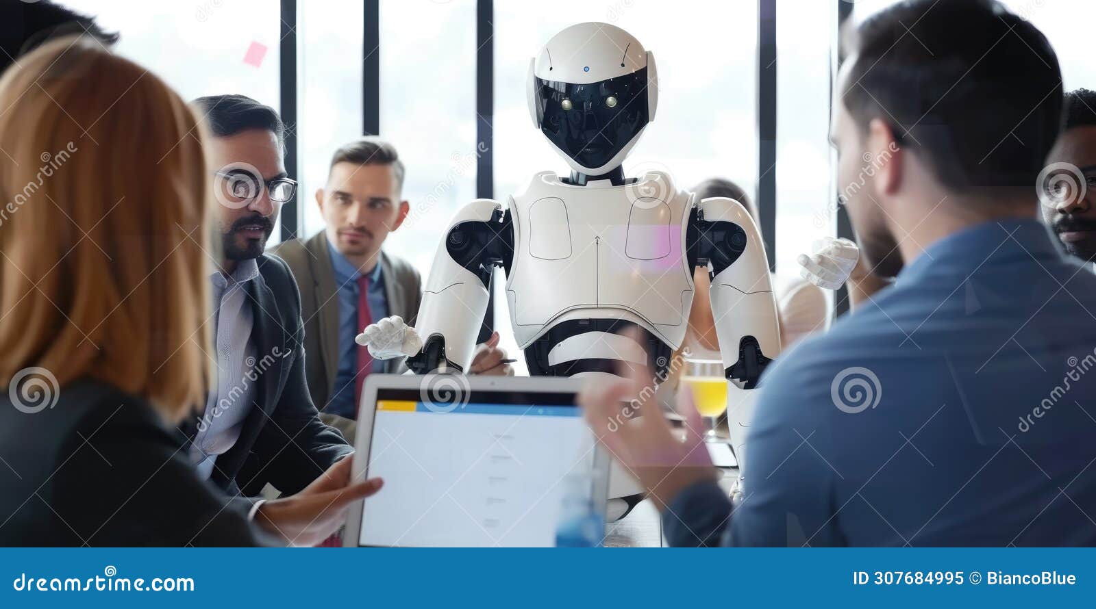 Interactive Robot Engaging with Human Colleagues AIG41 Stock ... Interactive Robot Engaging with Human Colleagues AIG41 Stock ...