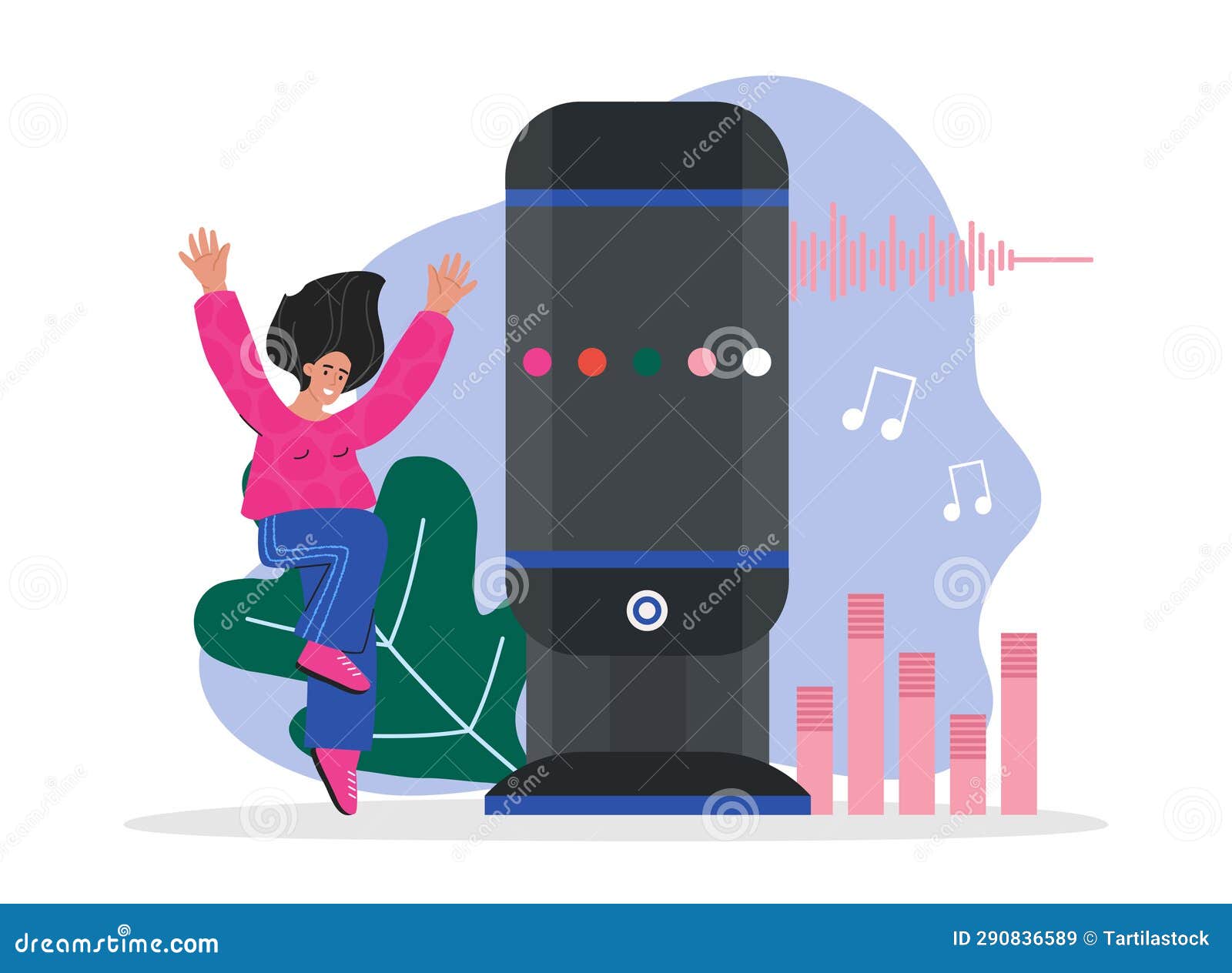 Interactive Smart Speaker Ai And Voice Assistant Vector Illustration ... Interactive Smart Speaker Ai And Voice Assistant Vector Illustration ...
