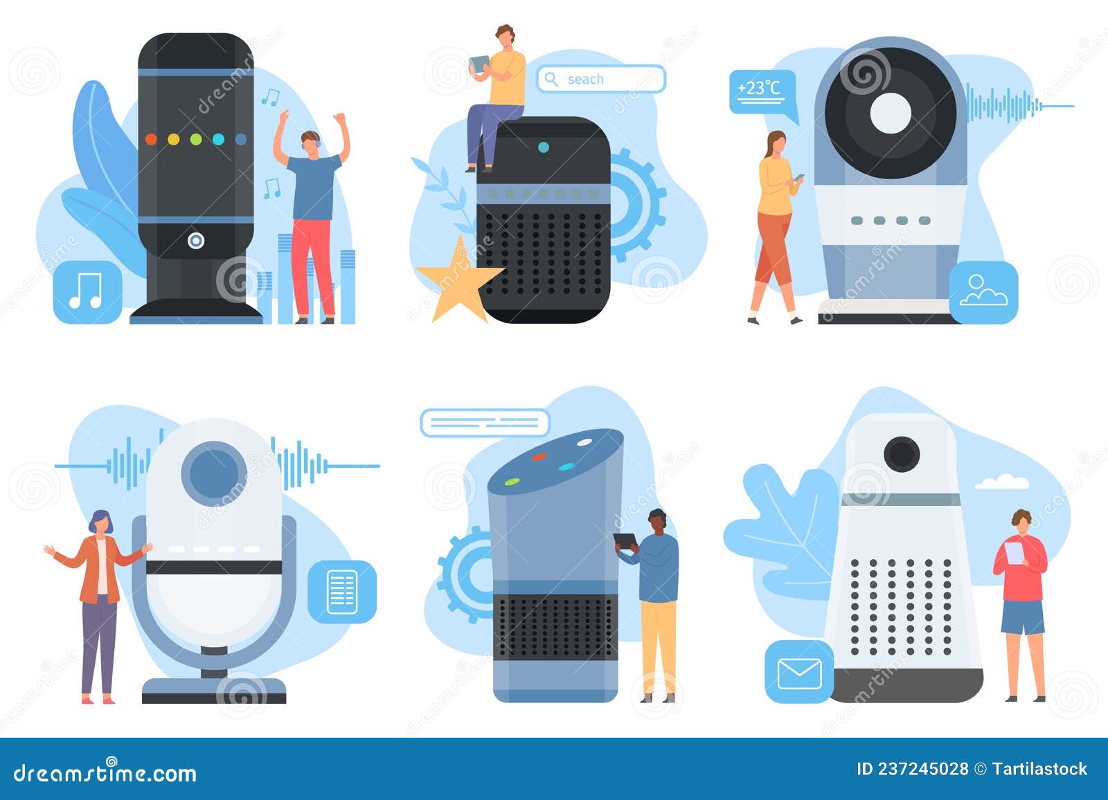 Interactive Smart Speaker Ai And Voice Assistant Vector Illustration ... Interactive Smart Speaker Ai And Voice Assistant Vector Illustration ...