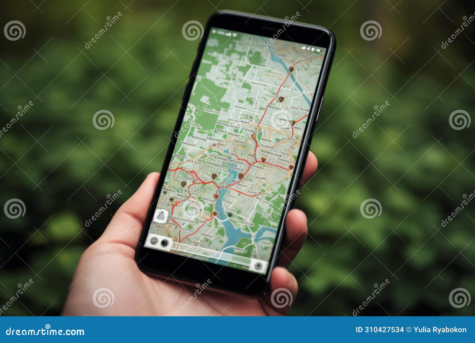 Interactive Smartphone Map App. Generate Ai Stock Illustration ...