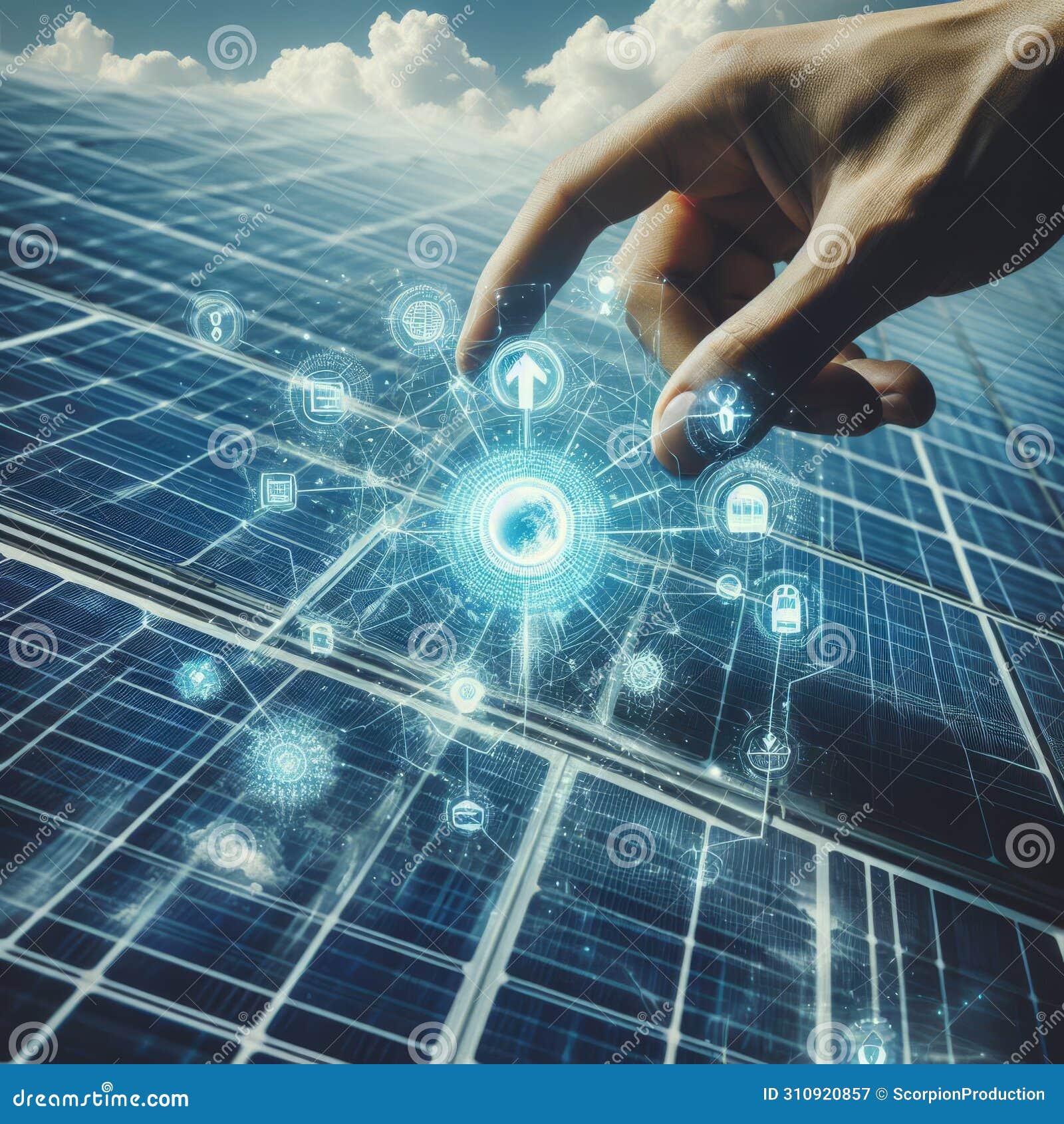 Interactive Solar Panel Technology Stock Illustration - Illustration of ...