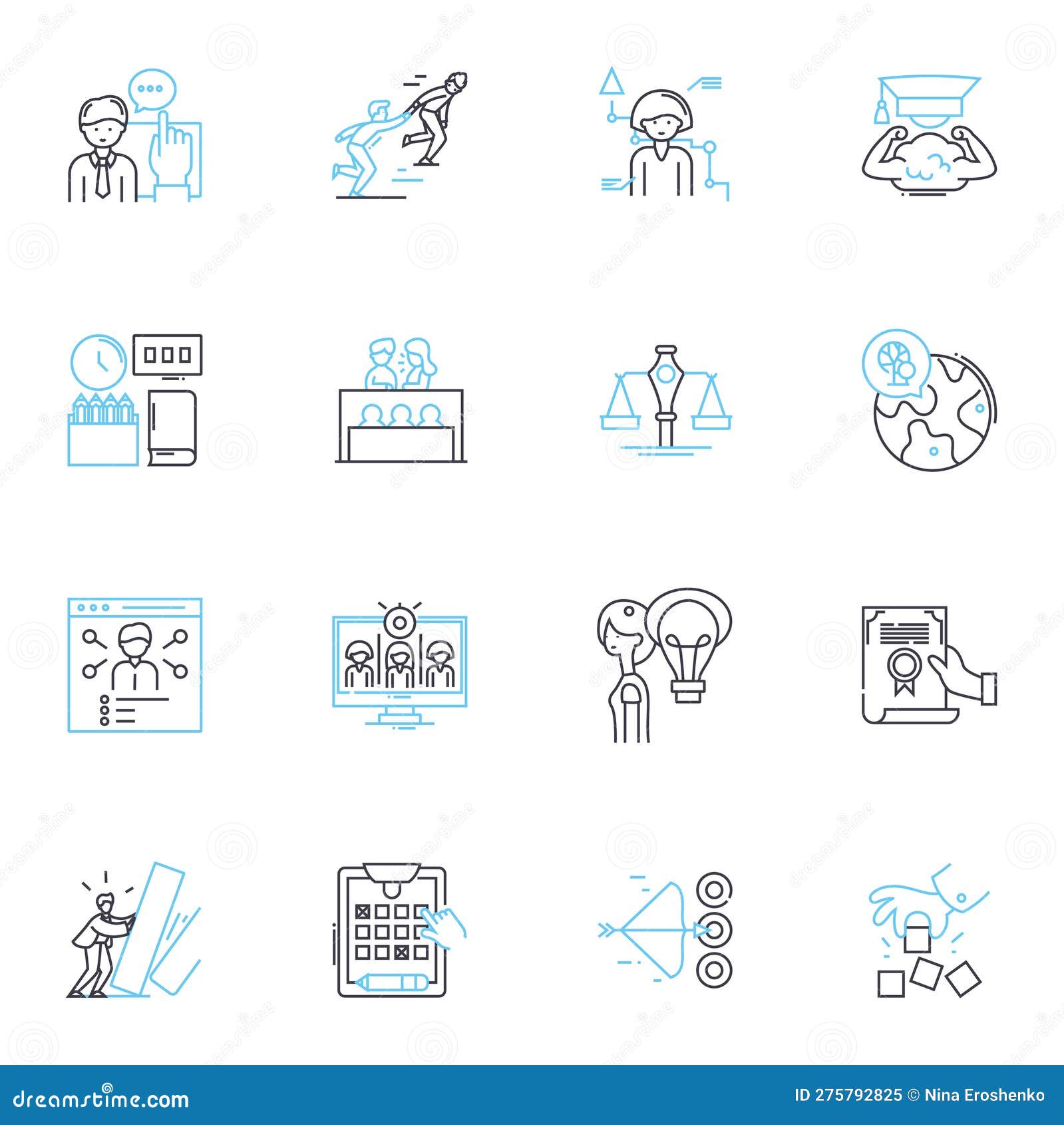 Interactive Teaching Linear Icons Set. Engaging, Innovative, Responsive ...