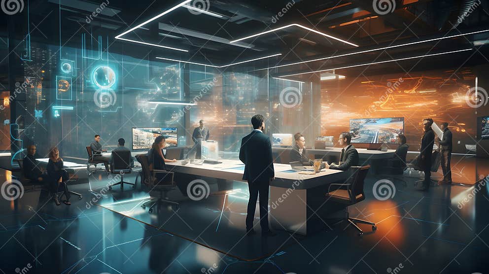 Interactive Tech Command Center Stock Photo - Image of datadriven ...
