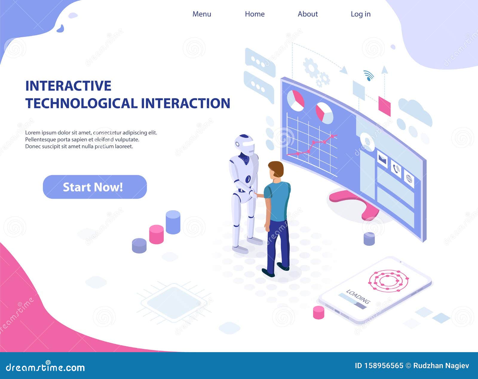 Interactive Technological Interaction Stock Vector - Illustration of ...