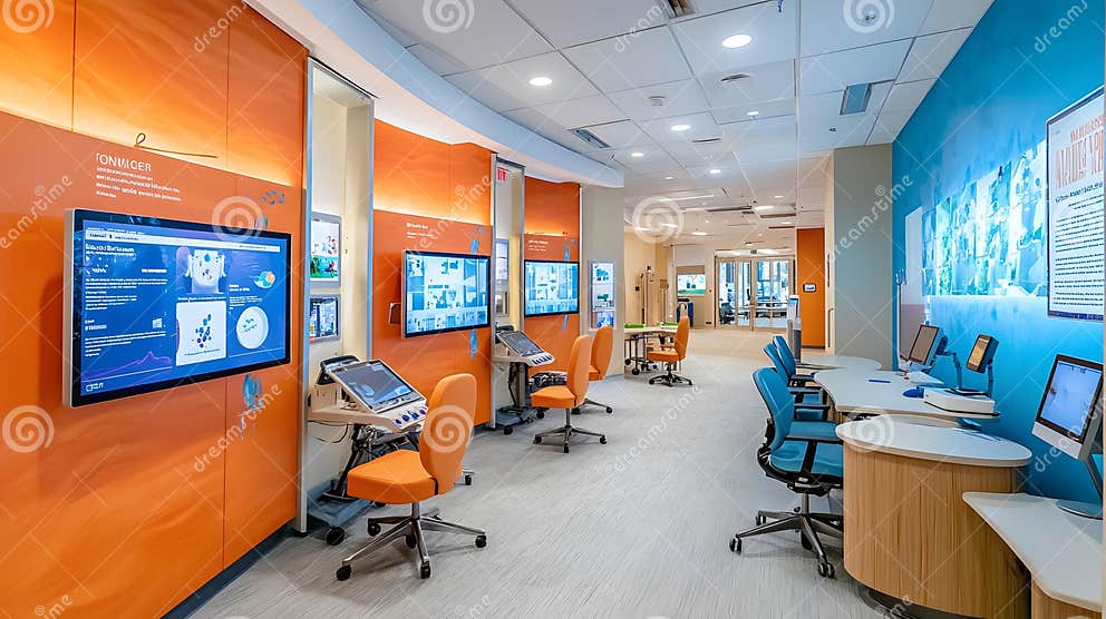Interactive Technology Demonstration Modern Office Space Digital ...