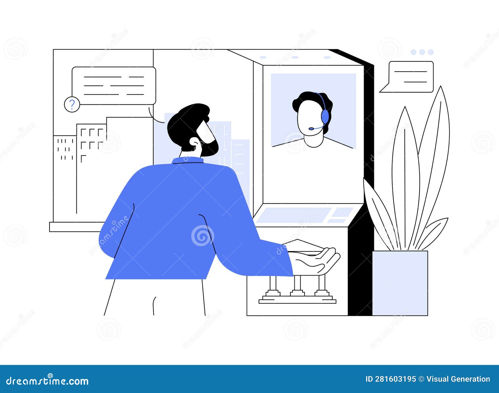 Interactive Teller Machine Abstract Concept Vector Illustration. Stock ...