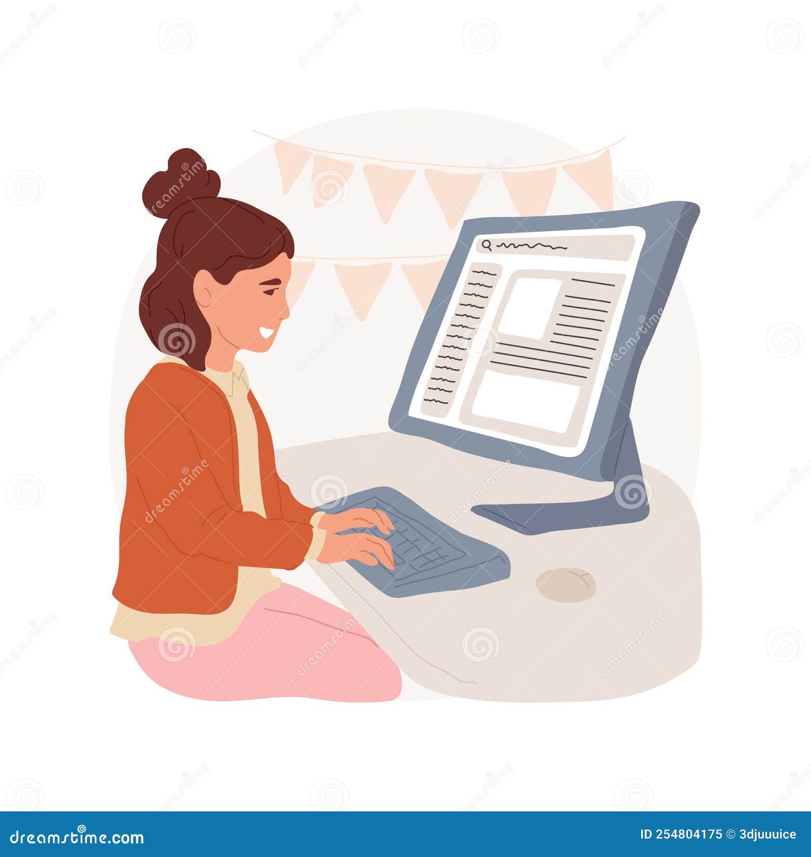 Interactive Textbook Isolated Cartoon Vector Illustration. Stock Vector ...