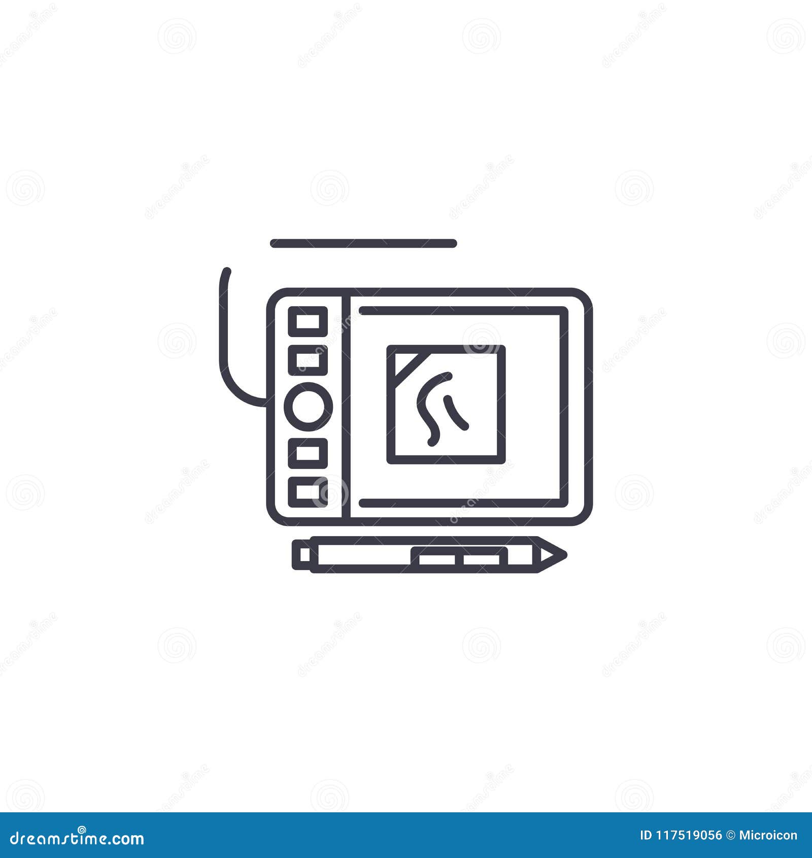 Interactive Tools Linear Icon Concept. Interactive Tools Line Vector ...