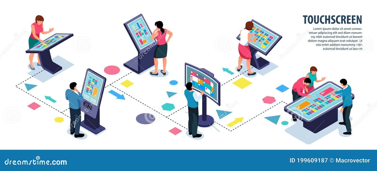 Interactive Touchscreen Users Infographics Stock Vector - Illustration ...
