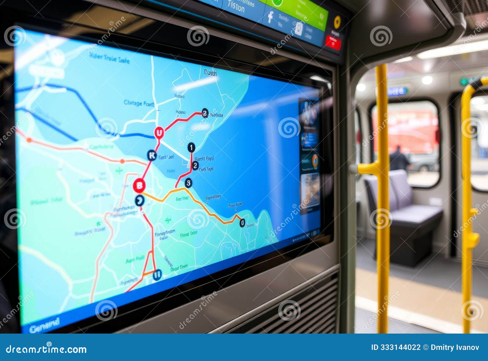 Interactive Tram Map Close Up of a Dig Rare Odd Stock Photo - Image of ...