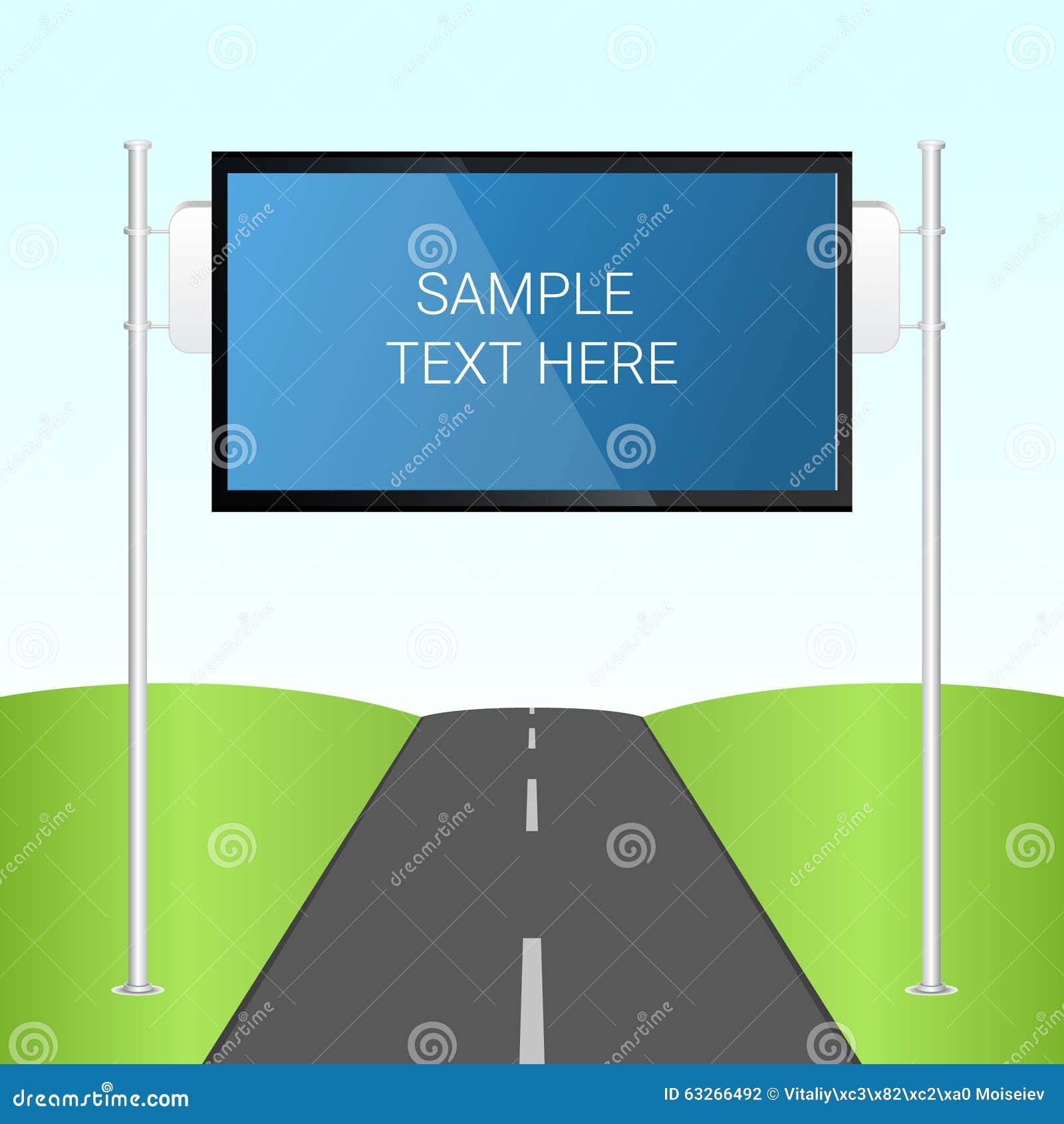 Interactive TV banner stock vector. Illustration of road - 63266492