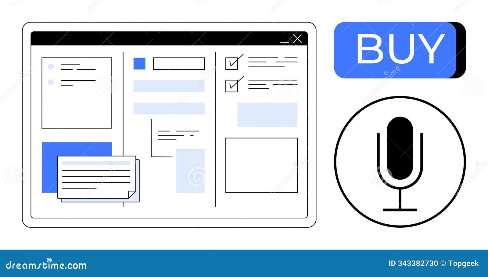 User Interface with Buy Button and Notification Elements Highlighting ...