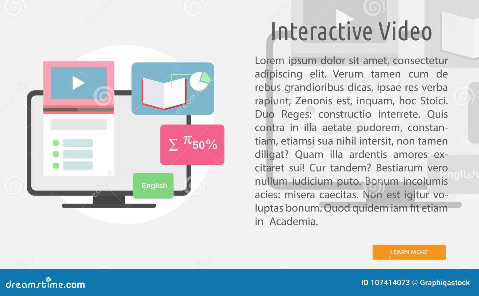 Interactive Video Conceptual Banner Stock Vector - Illustration of ...