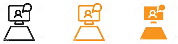 Interactive Video Conference Icon for Communication and Technology ...