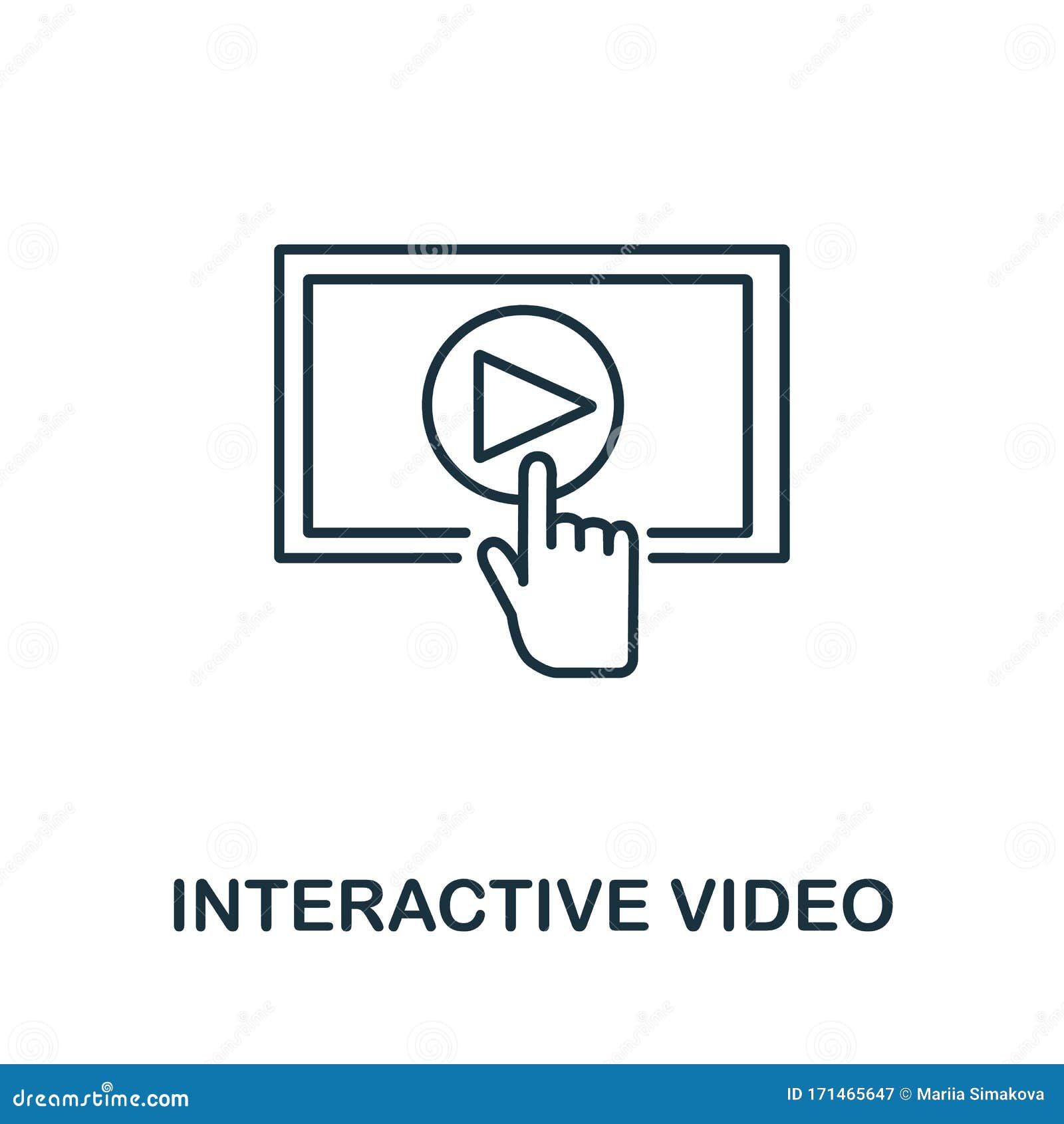 Interactive Video Icon from Augmented Reality Collection. Simple Line ...