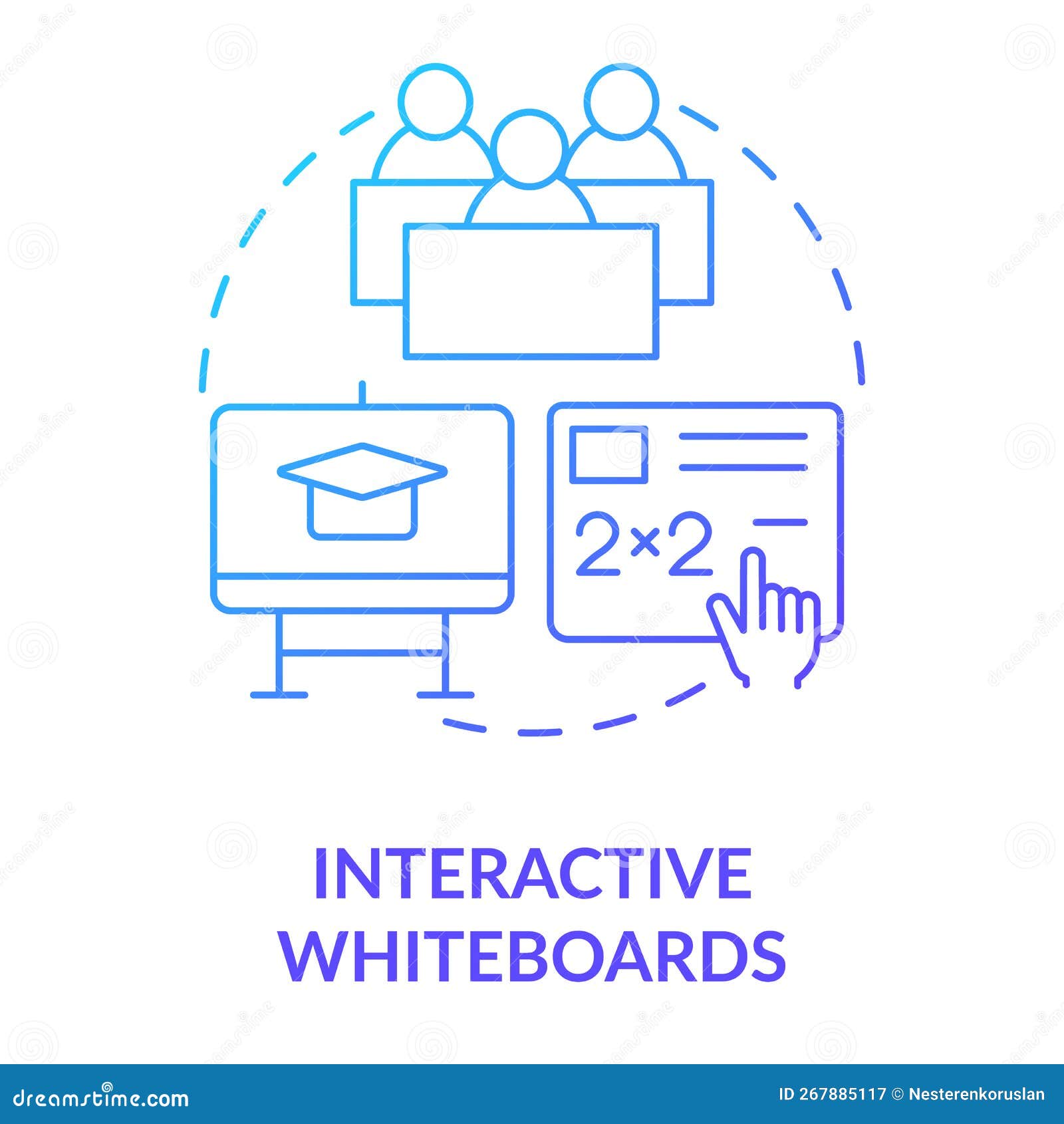 Interactive Whiteboards Blue Gradient Concept Icon Stock Vector ...